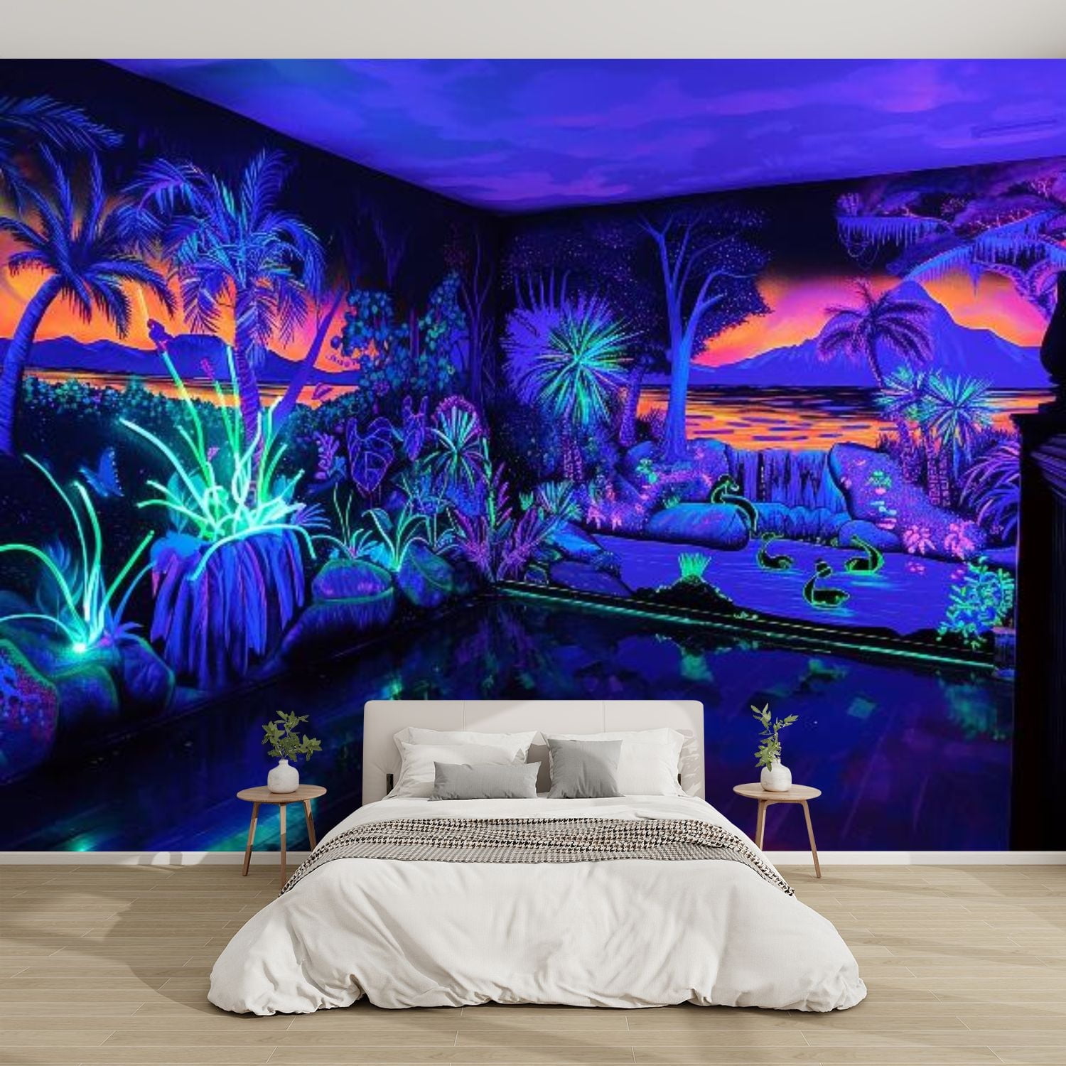 Modern Wallpaper Murals 3D Boys Neon Mural A Room Centerpiece Surprise ...