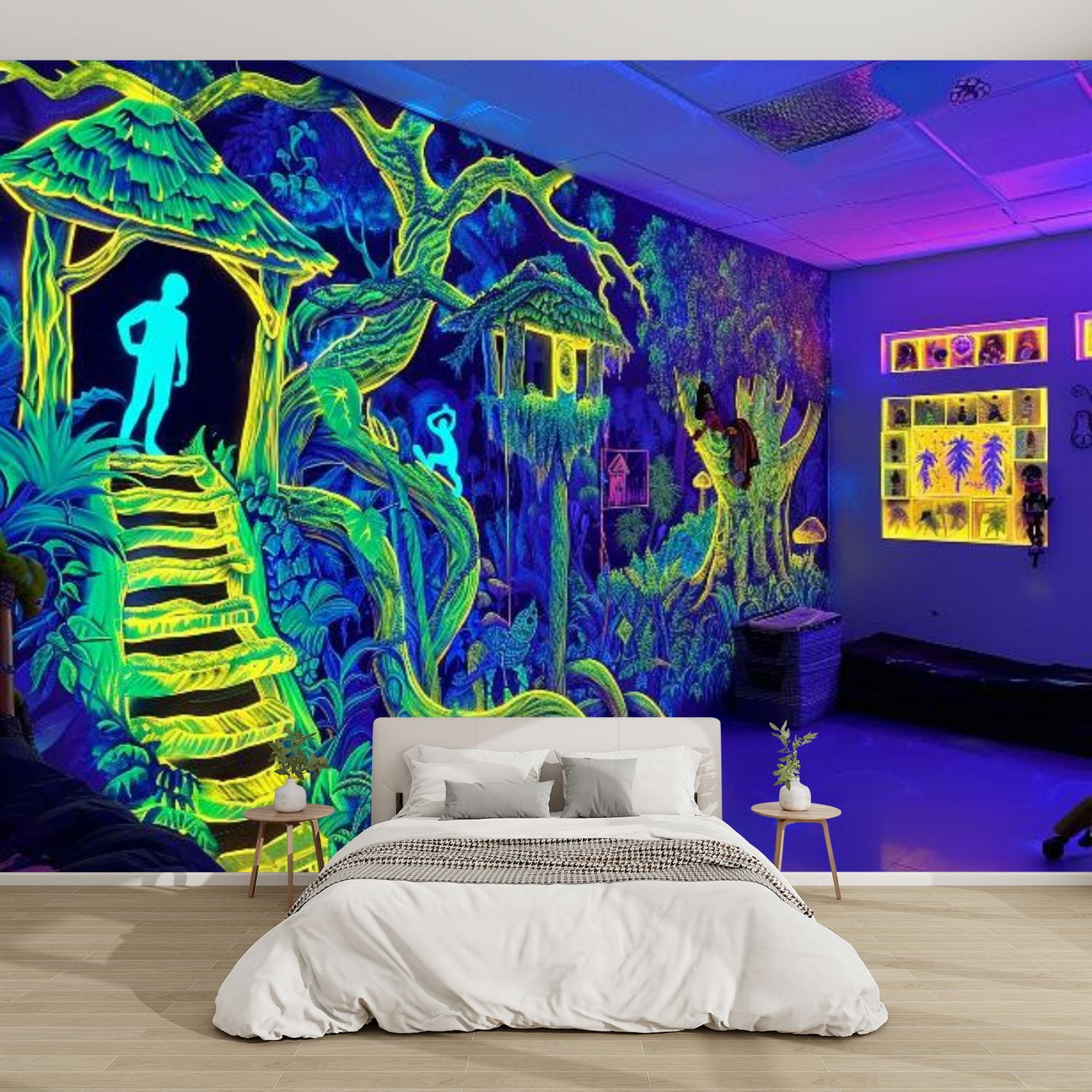 Modern Wallpaper Murals 3D Boys Room Jungle Mural Peel and Stick ...