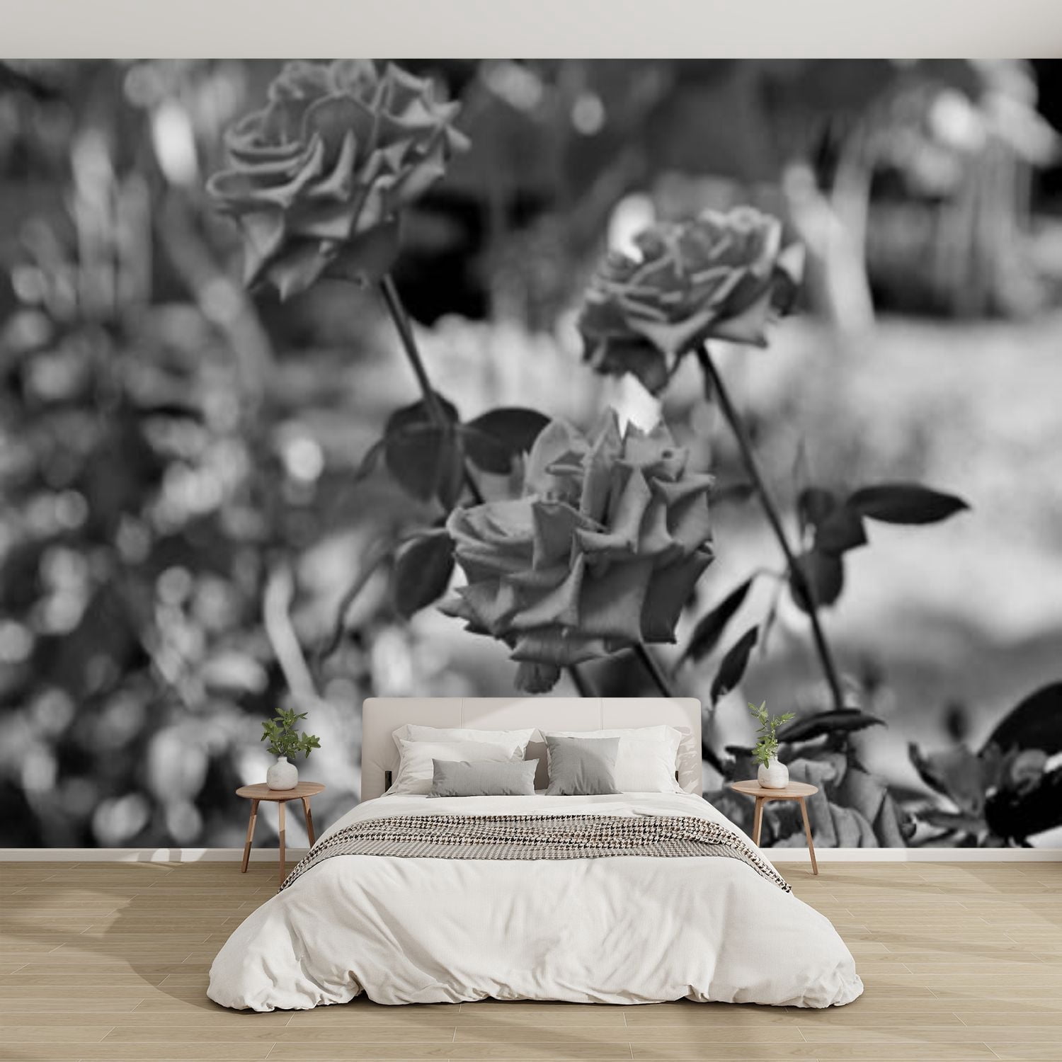 Modern Wallpaper Murals 3D Bush roses Peel and Stick Removable Self ...