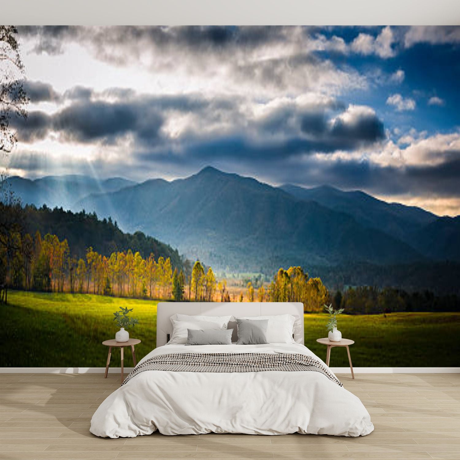Modern Wallpaper Murals 3D Cade s Cove Panorama Peel and Stick ...