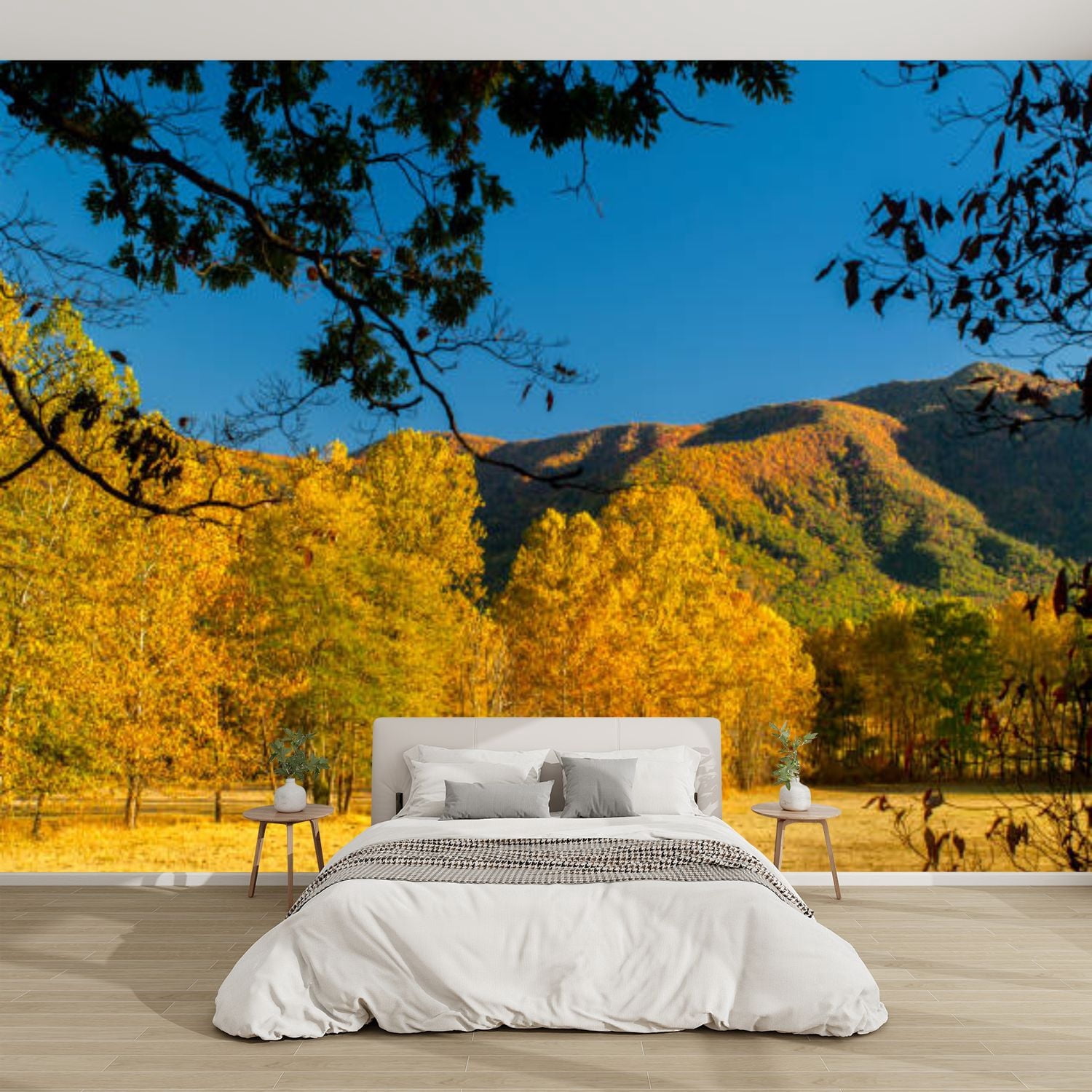 Modern Wallpaper Murals 3D Cades Cove Smoky Mountains Late October Peel ...