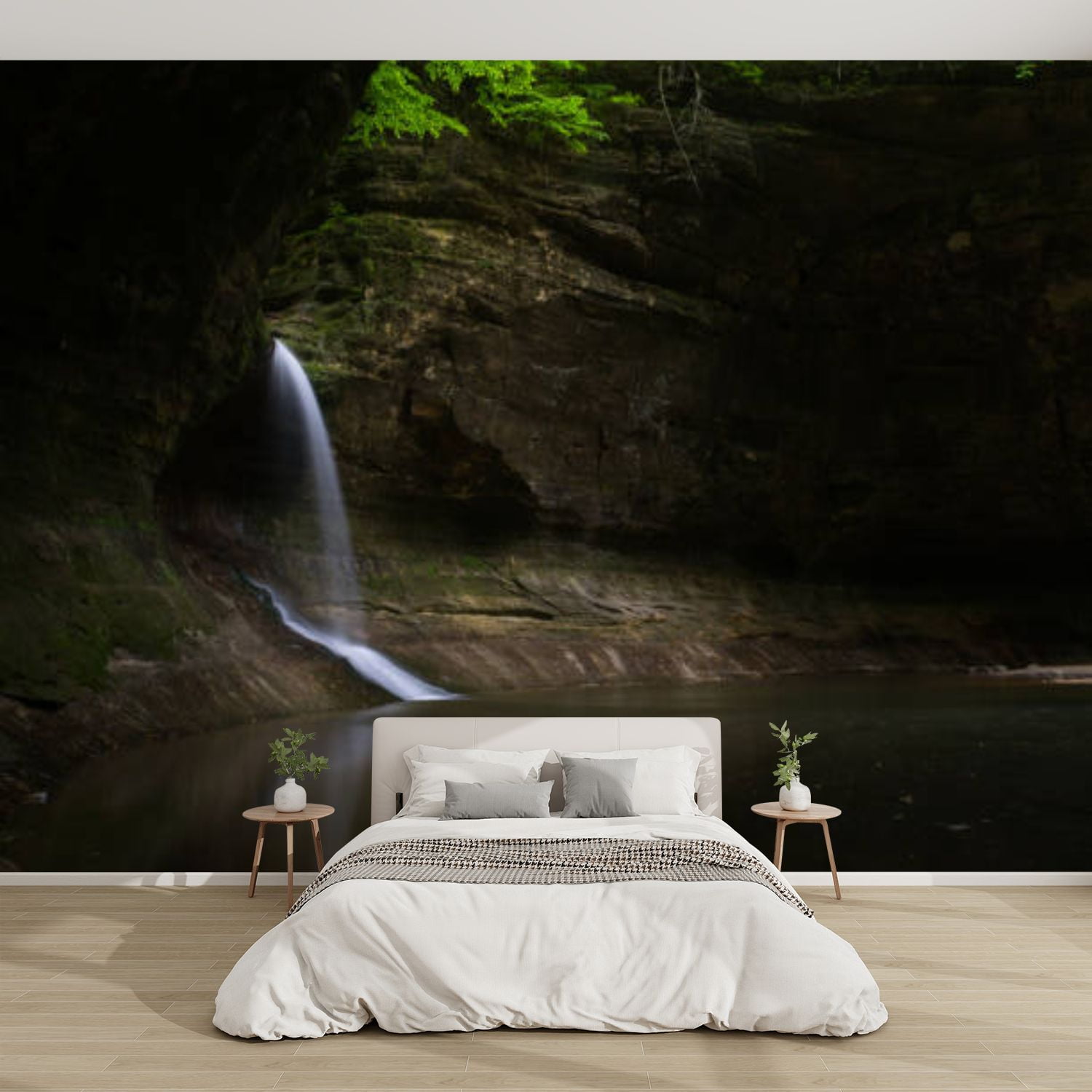 Modern Wallpaper Murals 3D Cascade Falls Peel and Stick Removable Self ...