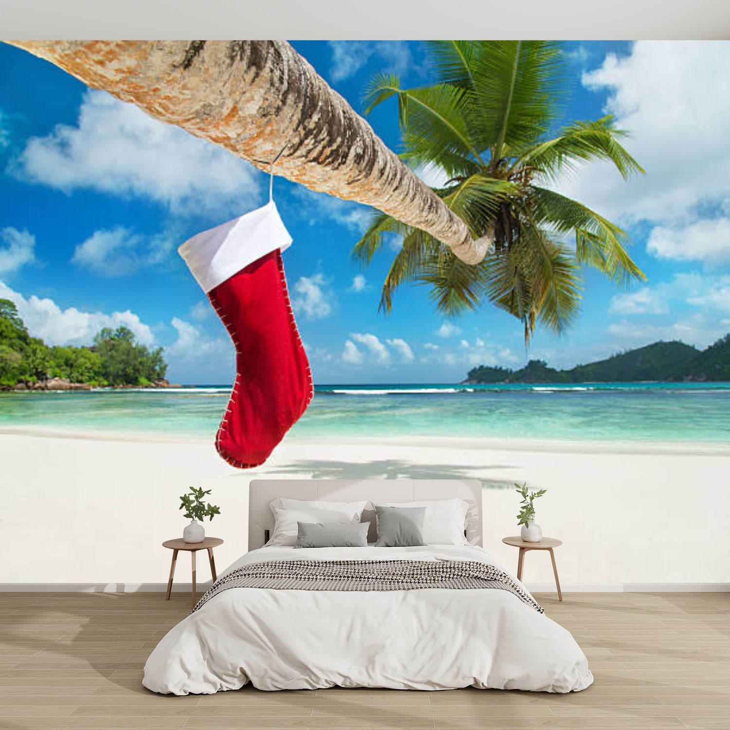 Peel and stick wall murals christmas How to make fake fireplace for ...