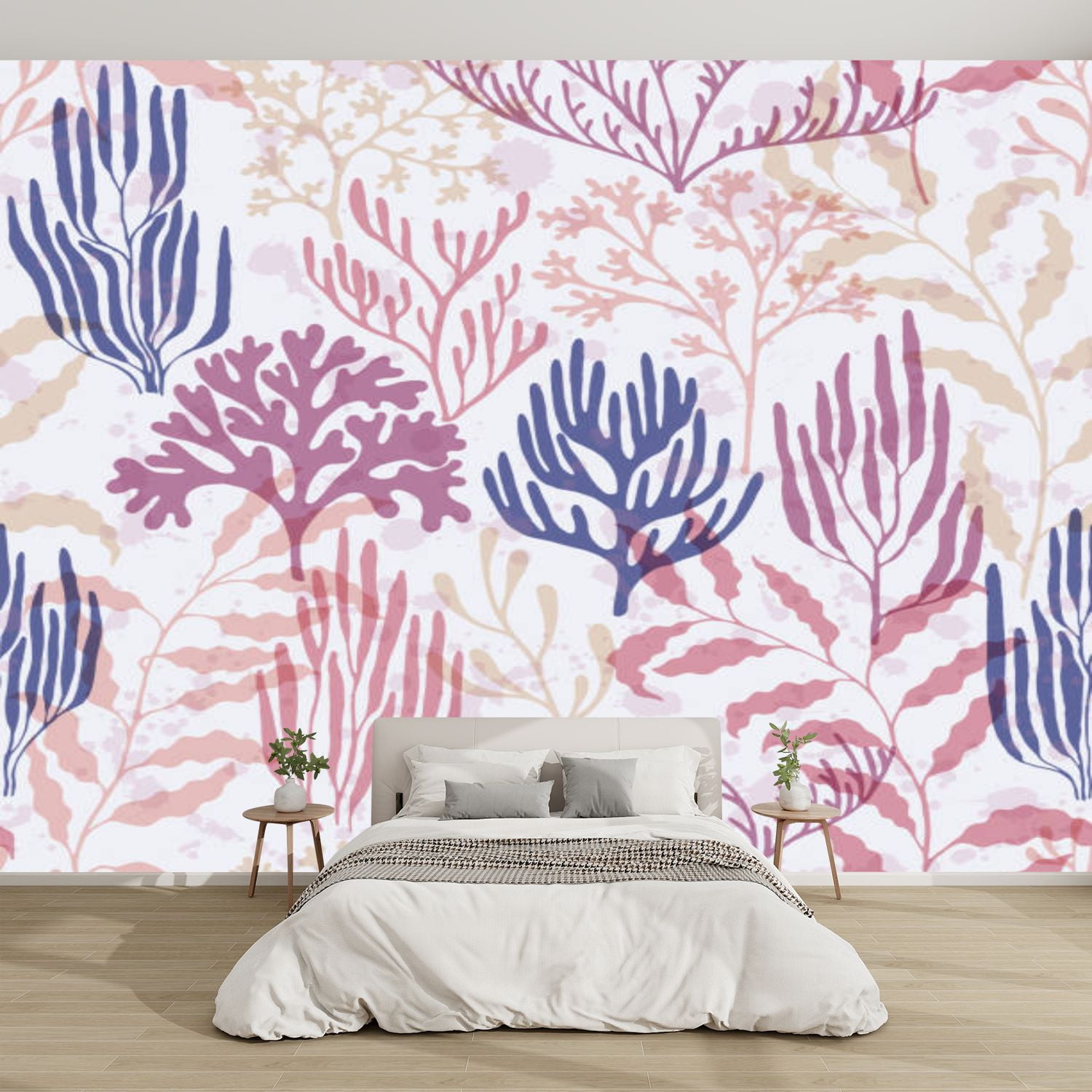 Modern Wallpaper Murals 3D Coral polyps seamless pattern Tropical coral ...