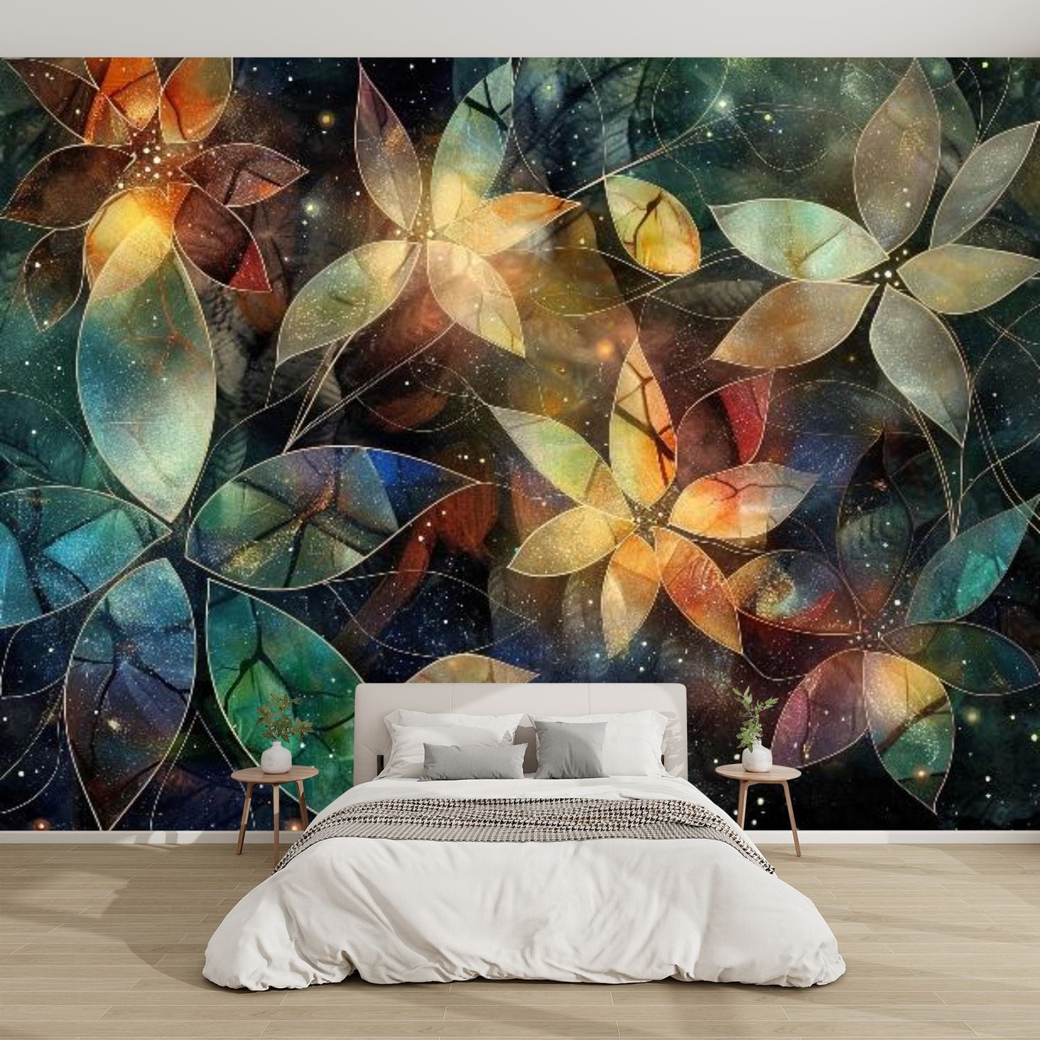 Modern Wallpaper Murals 3D Cosmic Dust Starlight Stained Glass ...