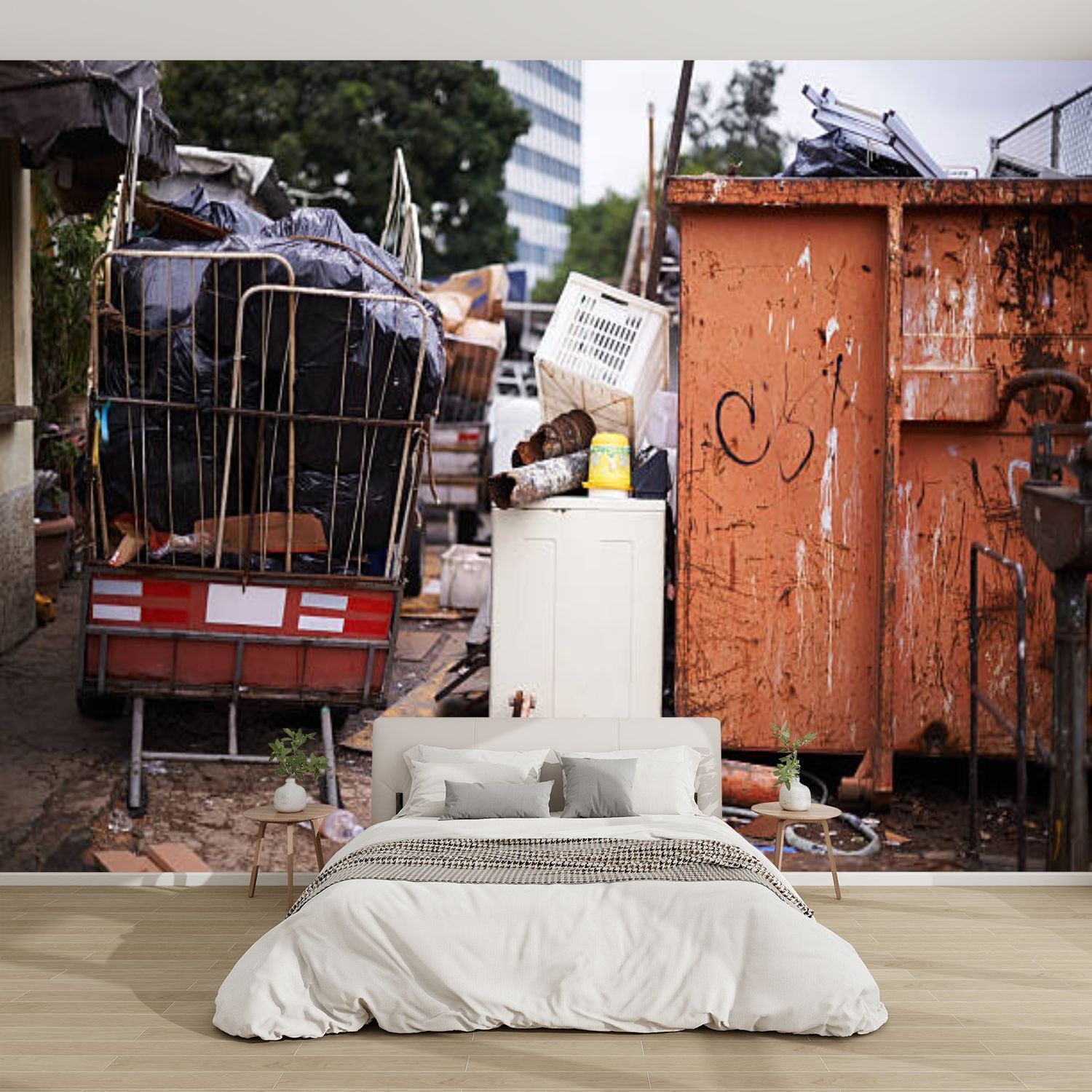 Modern Wallpaper Murals 3D Day to day pollution Peel and Stick ...