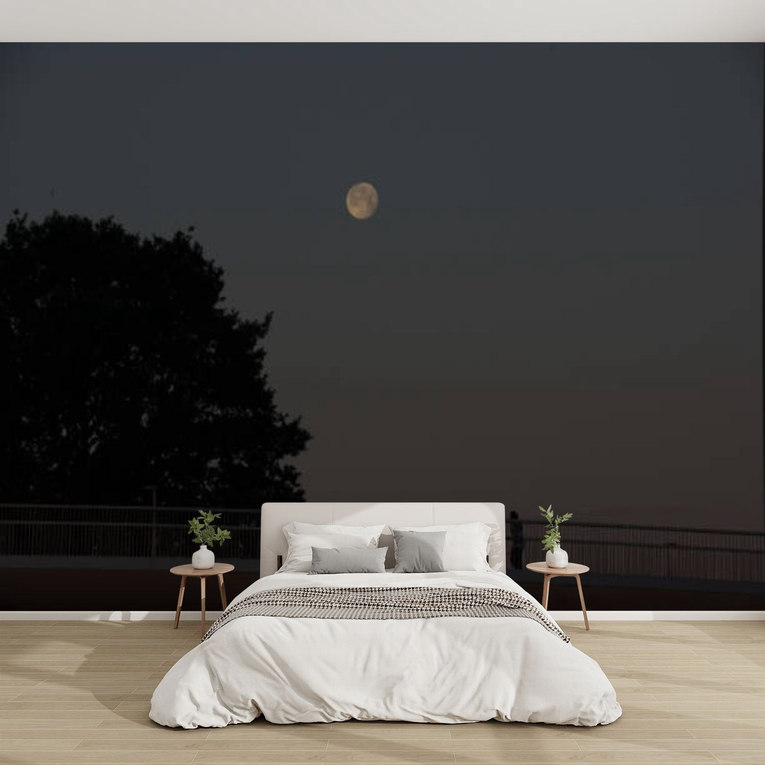 Modern Wallpaper Murals 3D Daybreak scene moon Peel and Stick Removable ...
