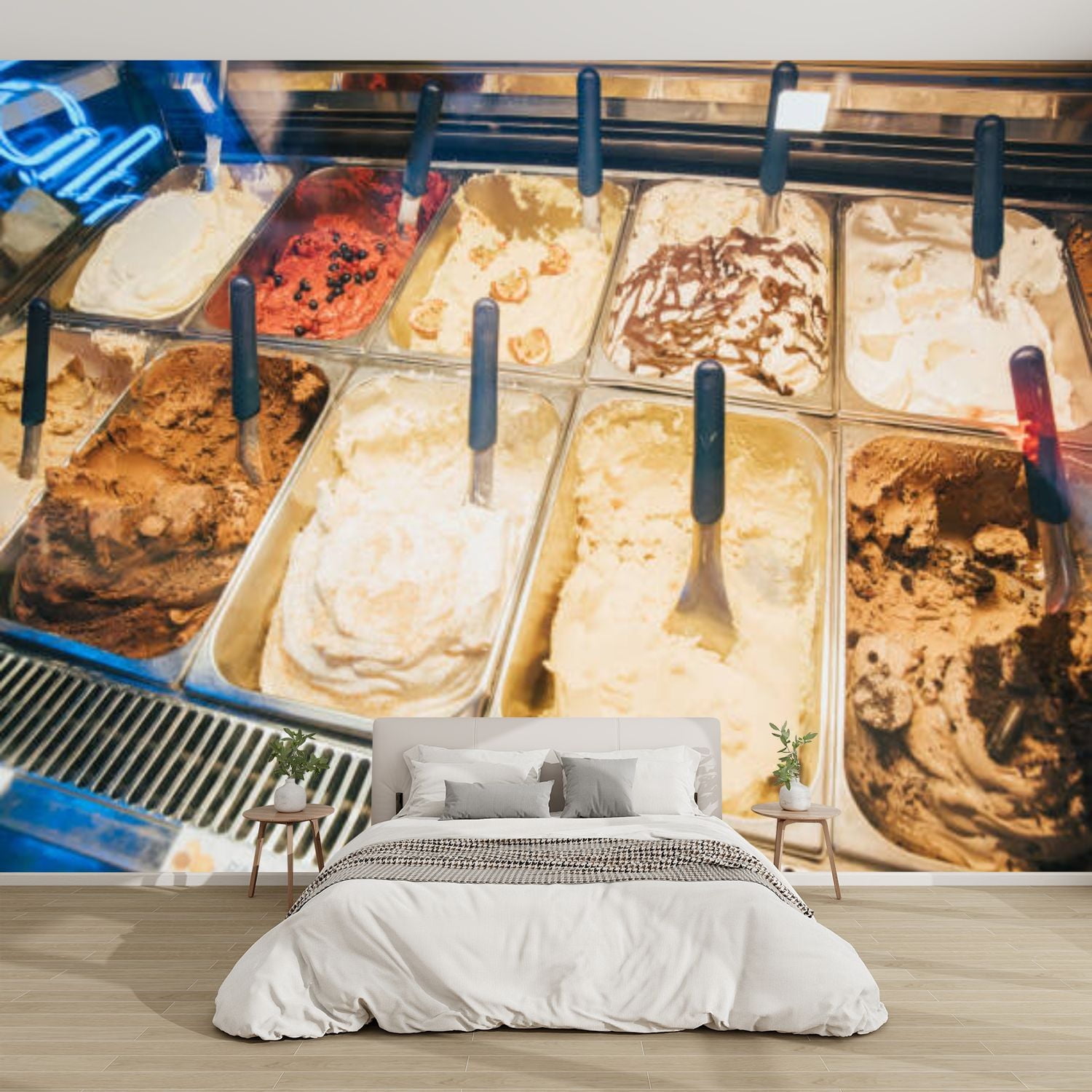 Modern Wallpaper Murals 3D Different flavours ice cream Peel and Stick ...