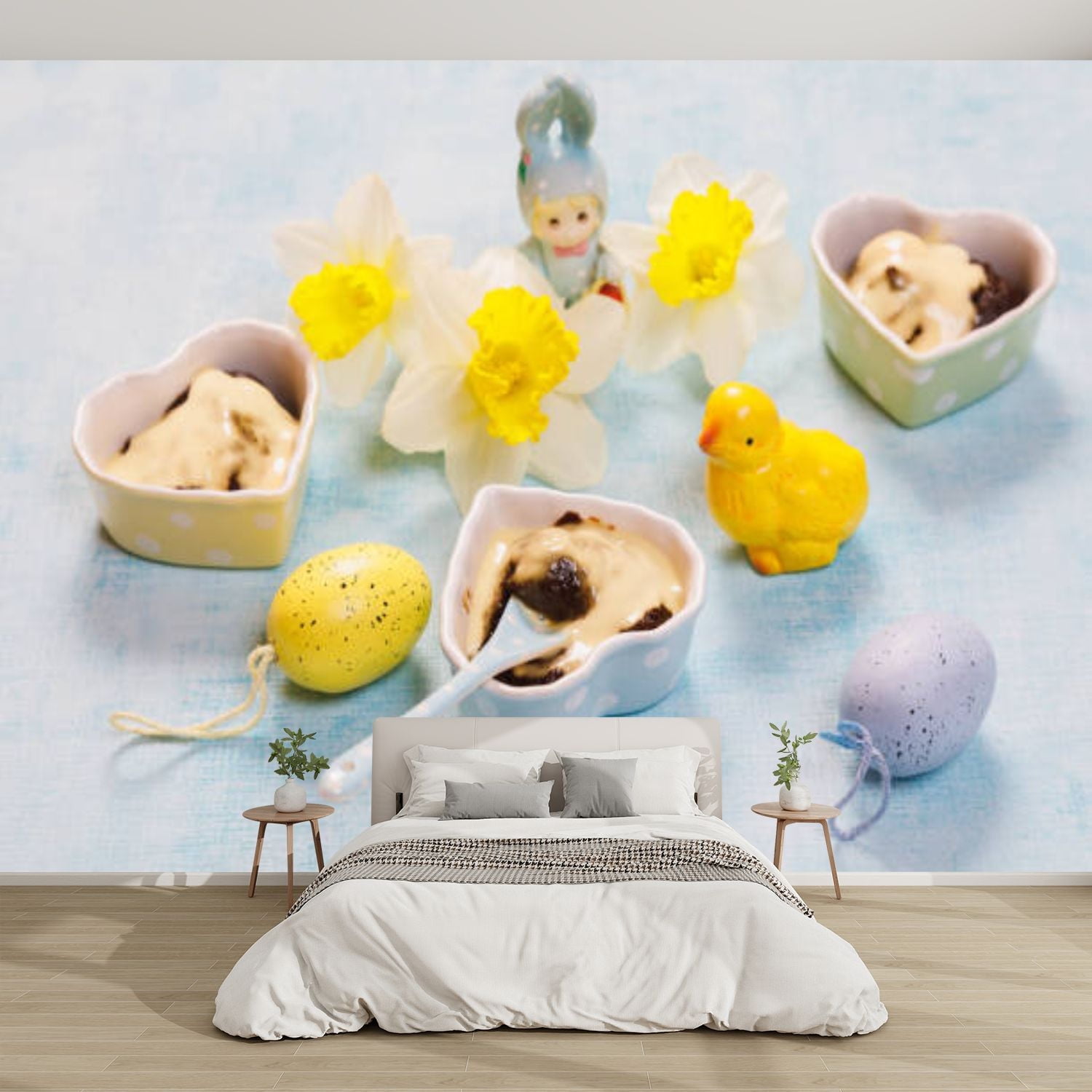 Modern Wallpaper Murals 3D Easter pudding Peel and Stick Removable Self ...