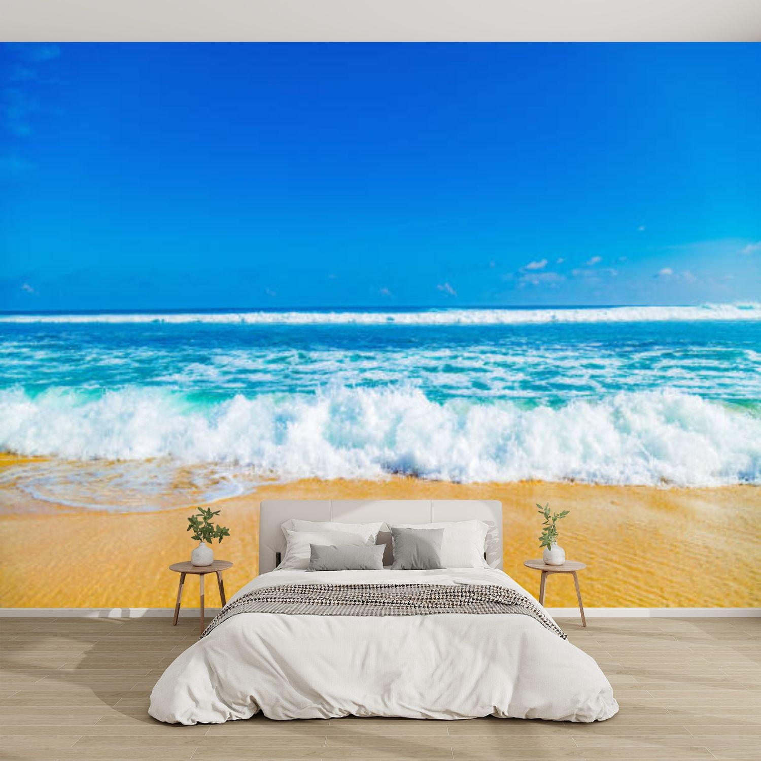 Modern Wallpaper Murals 3D Exotic blue tropical ocean sea tropical ...