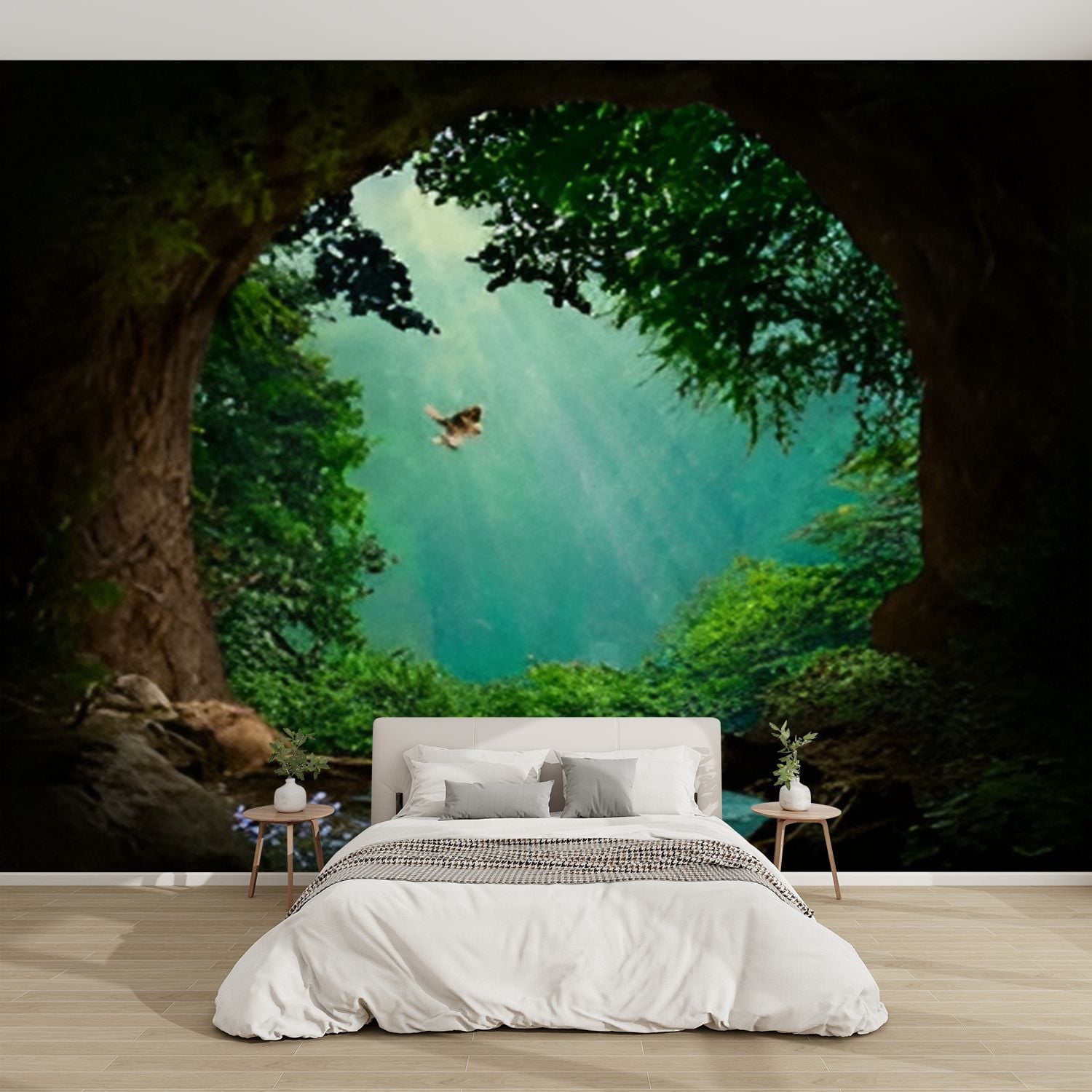 Modern Wallpaper Murals 3D Fantasy cave mountains 3D rendering Photo ...