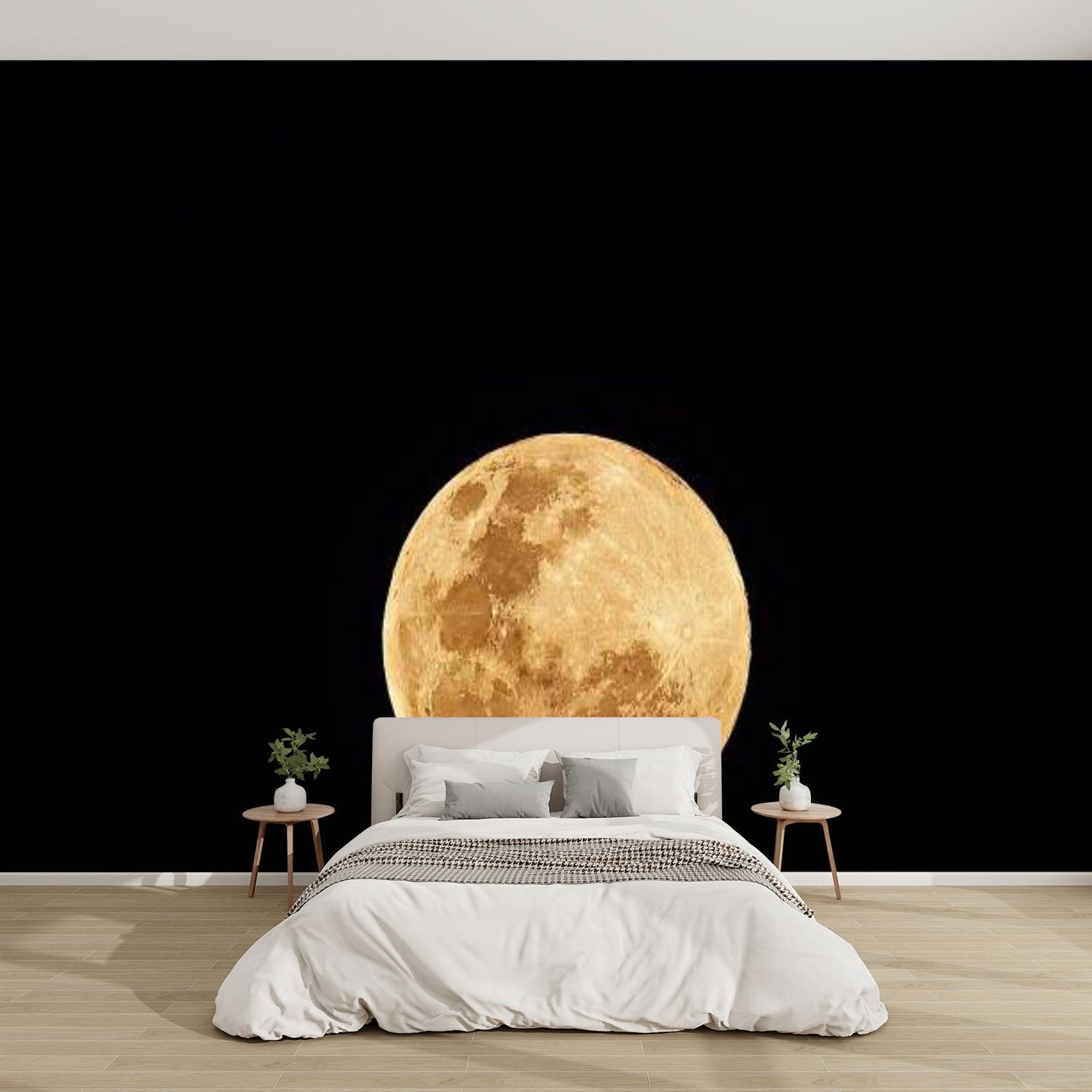 Modern Wallpaper Murals 3D Full Moon Peel and Stick Removable Self ...