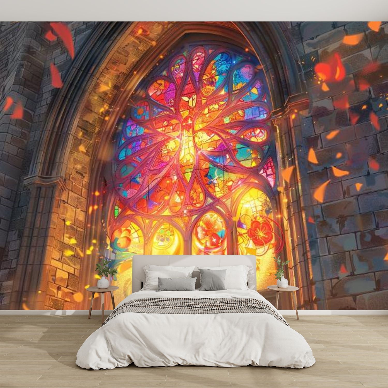 Modern Wallpaper Murals 3D Gothic Cathedral Rose Window Abstract Art ...