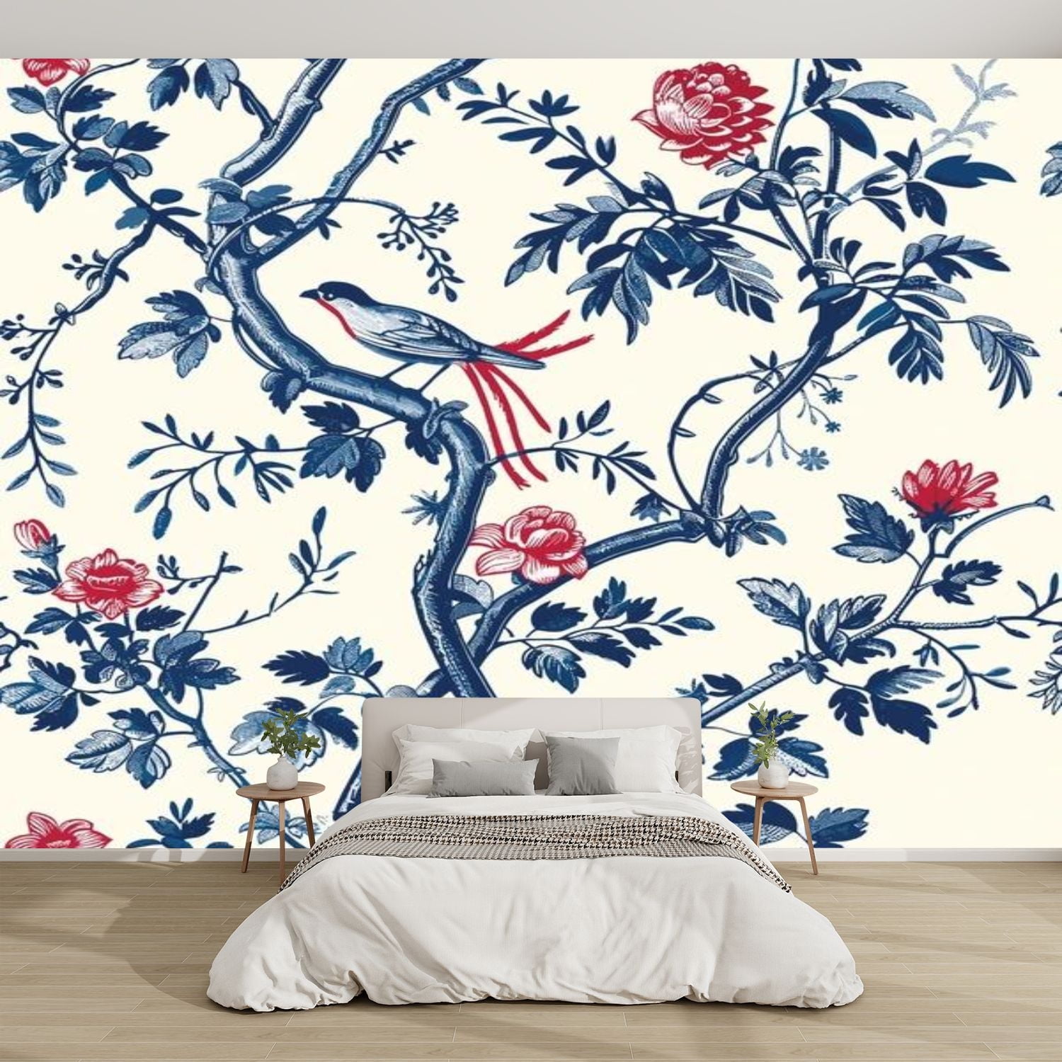 Modern Wallpaper Murals 3D Hand Drawn Pattern With Vintage Kitchen Toile de Jouy 17 Featuring ...