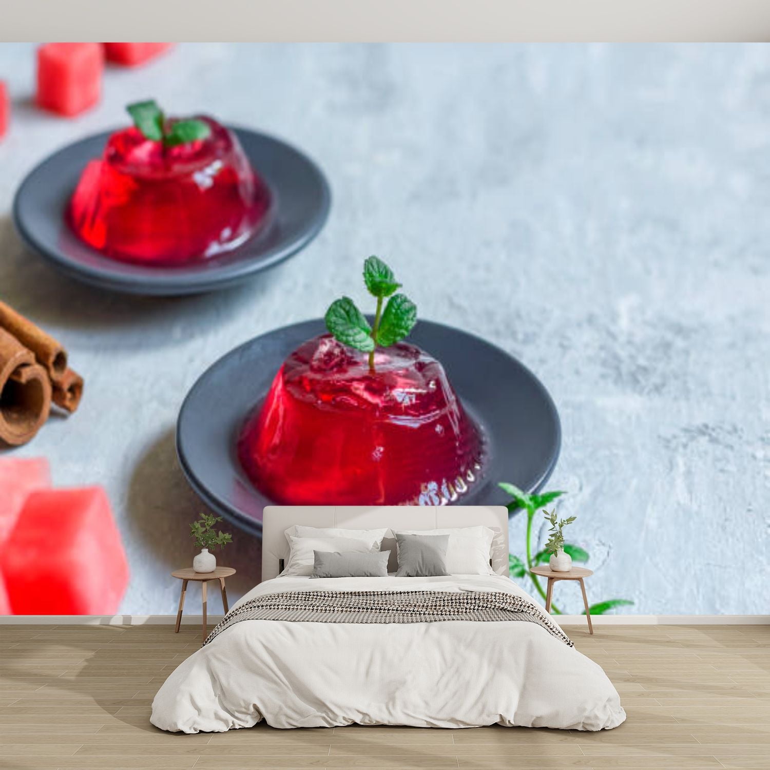 Modern Wallpaper Murals 3D Homemade watermelon dessert Pudding jelly ...
