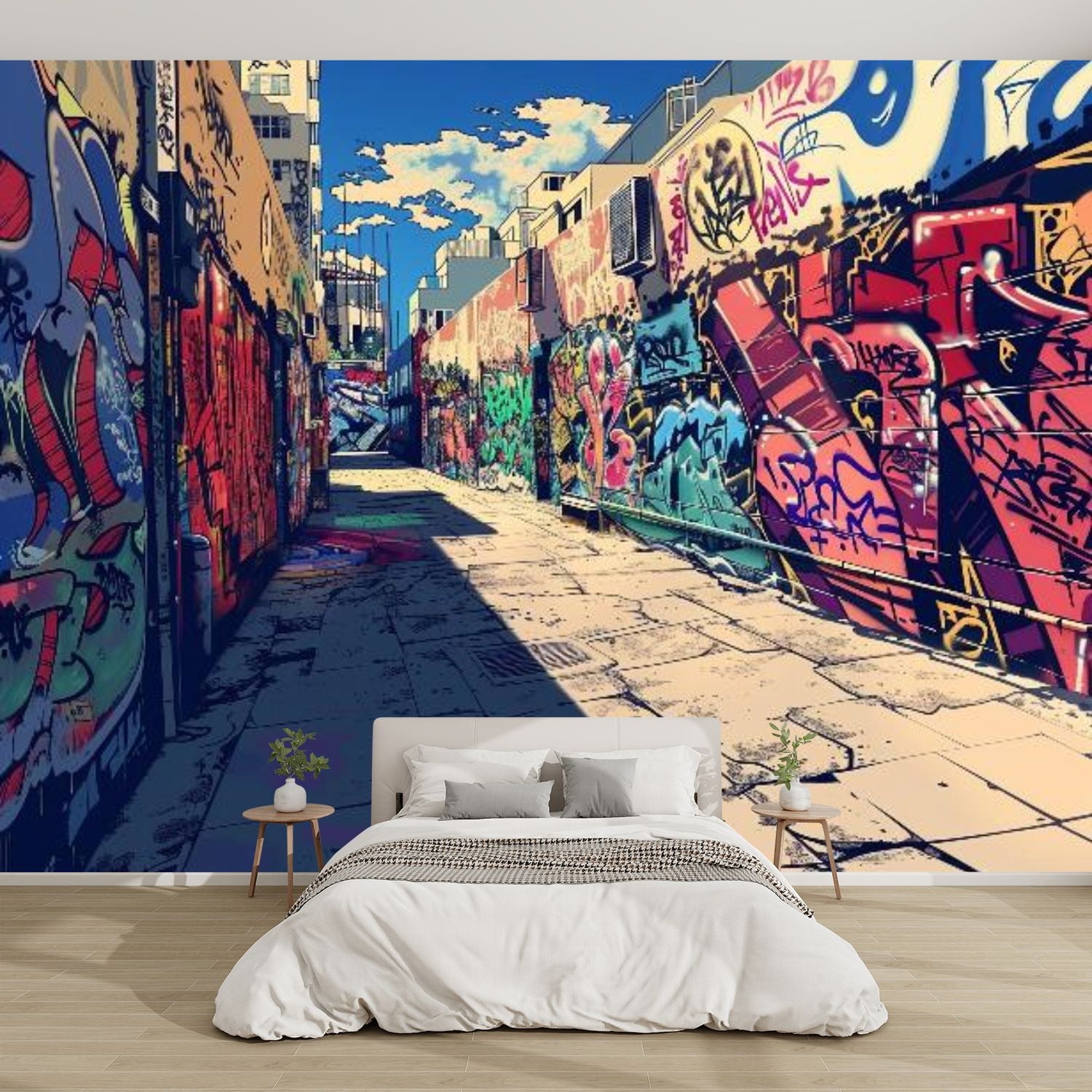 Wallpaper City Graffiti Wall HGFHGD Color Graffiti 3D Mural City Art