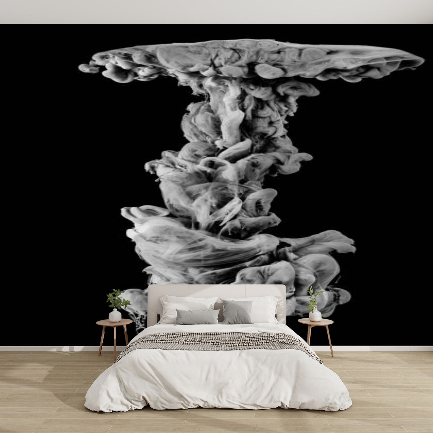 Modern Wallpaper Murals 3D Ink dropped water photographed while motion ...