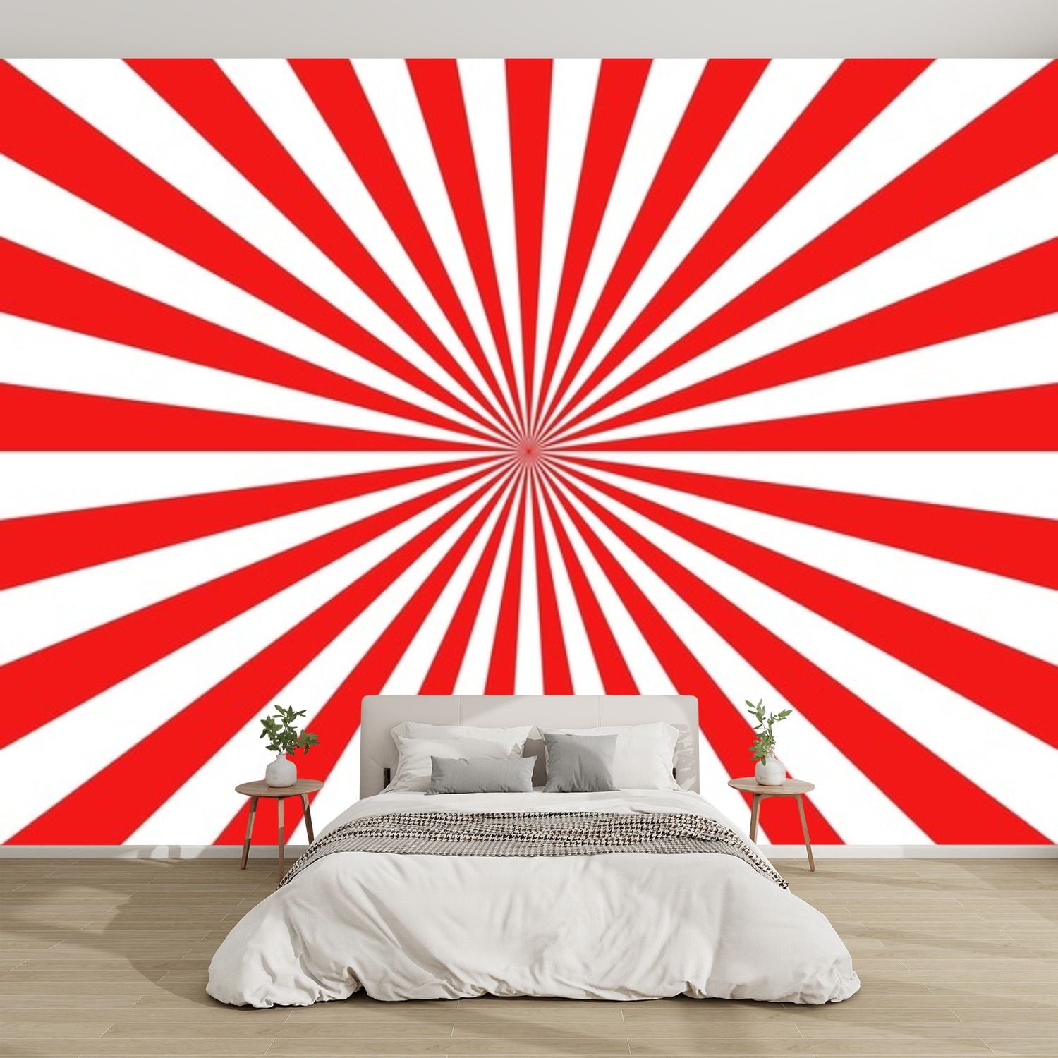 Modern Wallpaper Murals 3D Japan flag Sun japanese pattern Red white ...