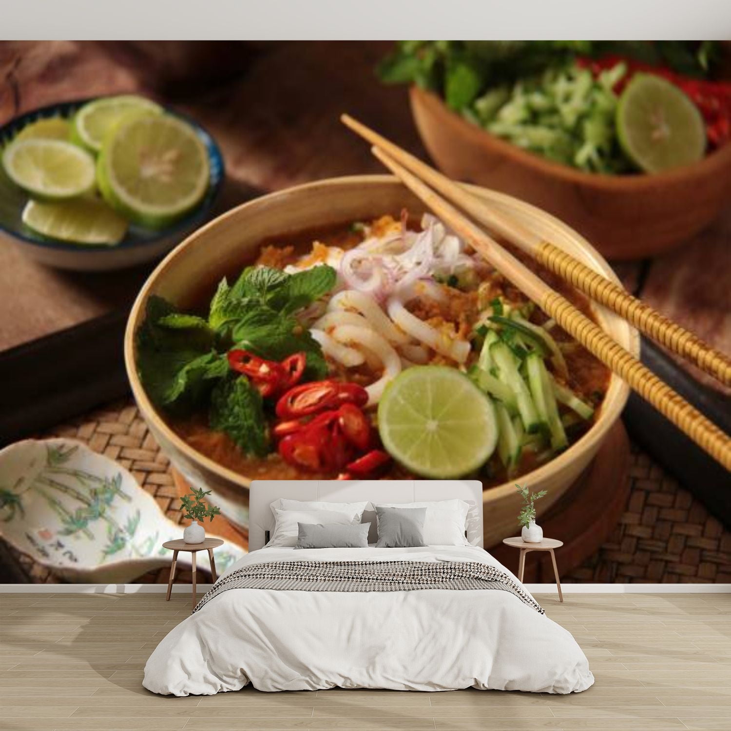 Modern Wallpaper Murals 3D Laksa Medan Laksa Piquant Fish Peel and ...