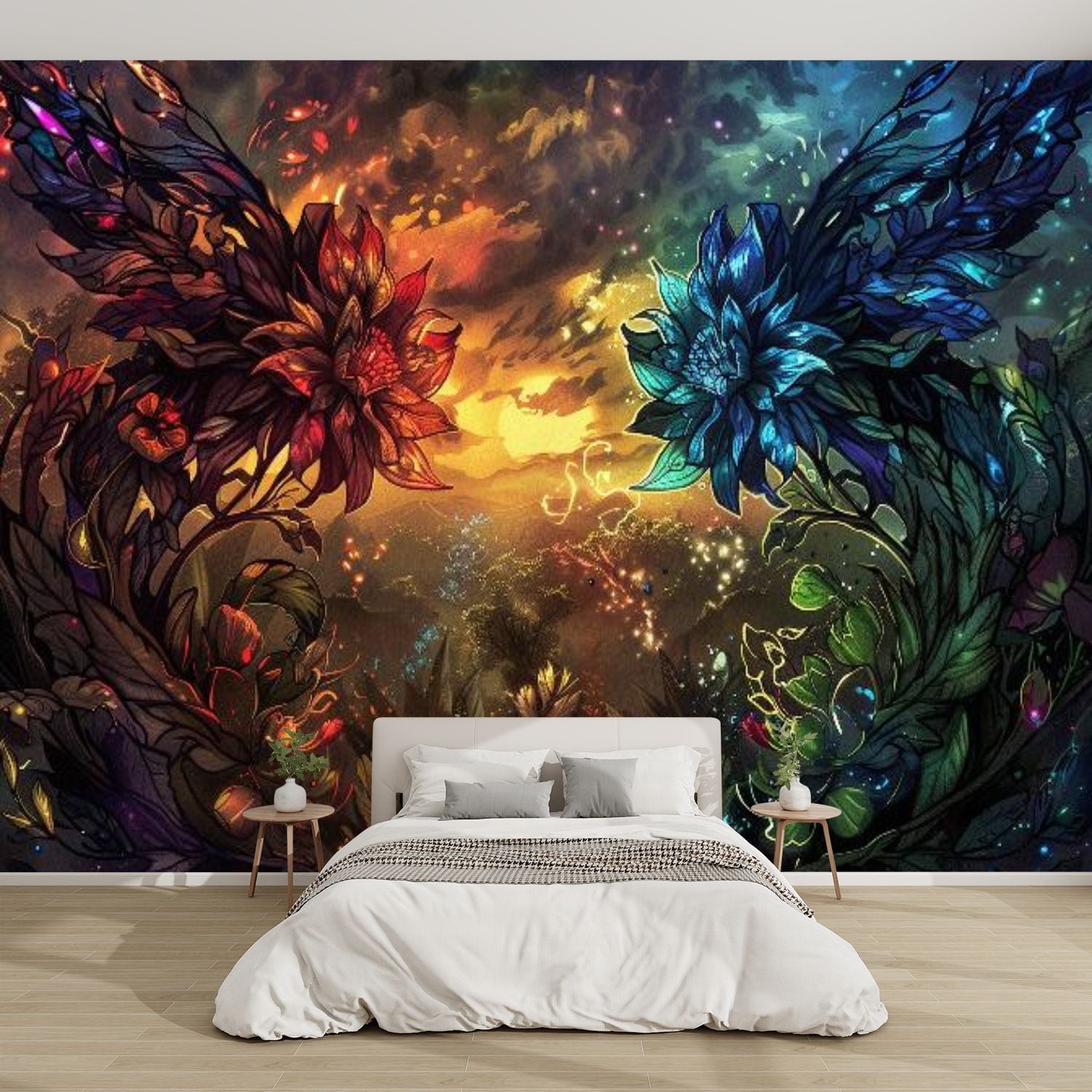 Modern Wallpaper Murals 3D Magic Stained Glass Fantasy Canvas Peel and ...