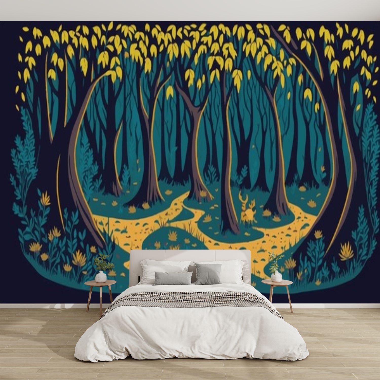 Modern Wallpaper Murals 3D Magical forest forest Flat fairytale forest ...