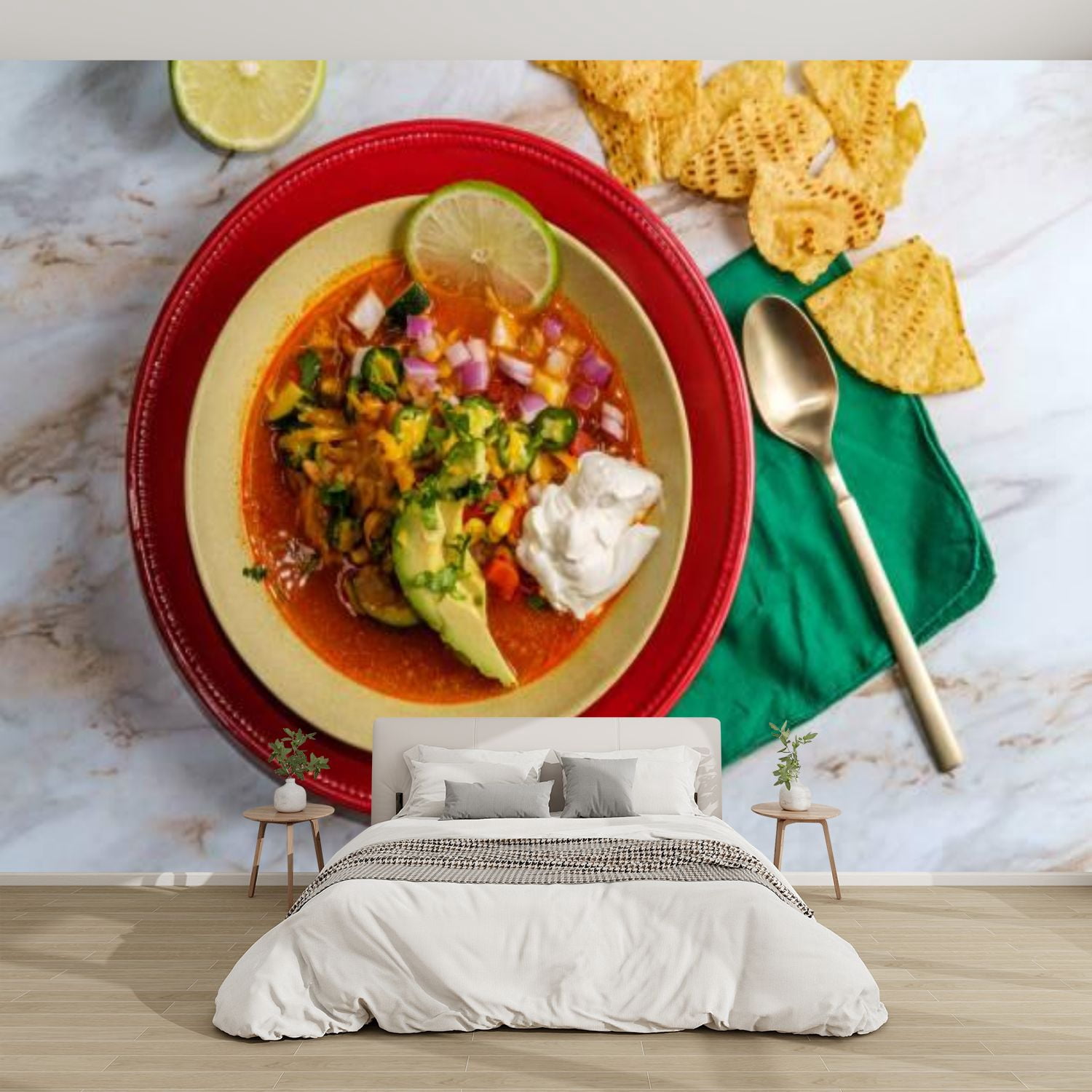 Modern Wallpaper Murals 3D Mexican Chicken Tortilla Soup Peel and Stick ...
