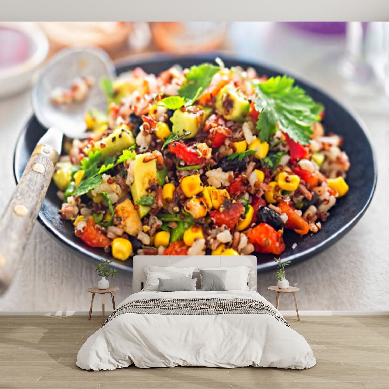 Modern Wallpaper Murals 3D Mexican rice quinoa tomato corn avocado ...
