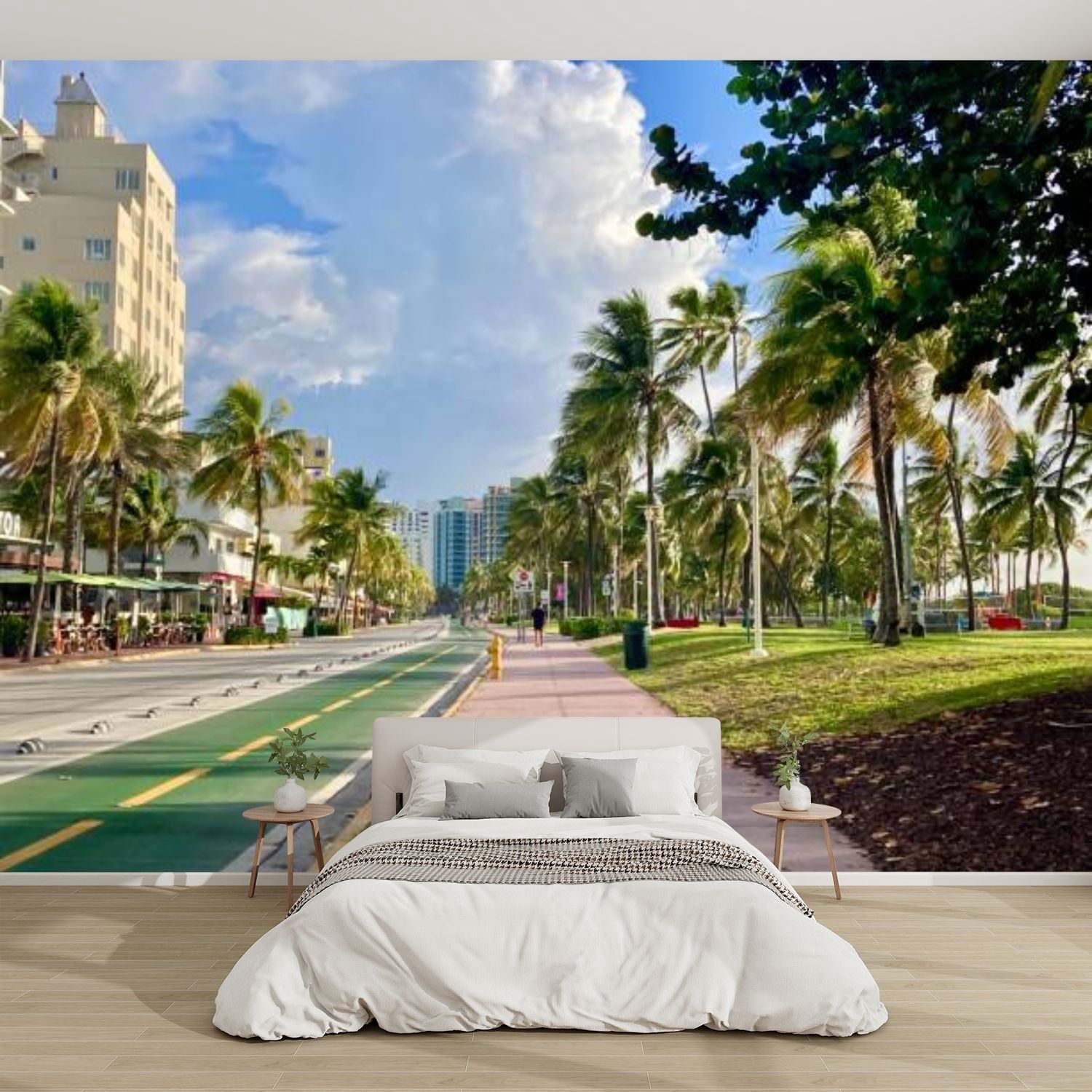 Modern Wallpaper Murals 3D Miami Miami beach Peel and Stick Removable ...