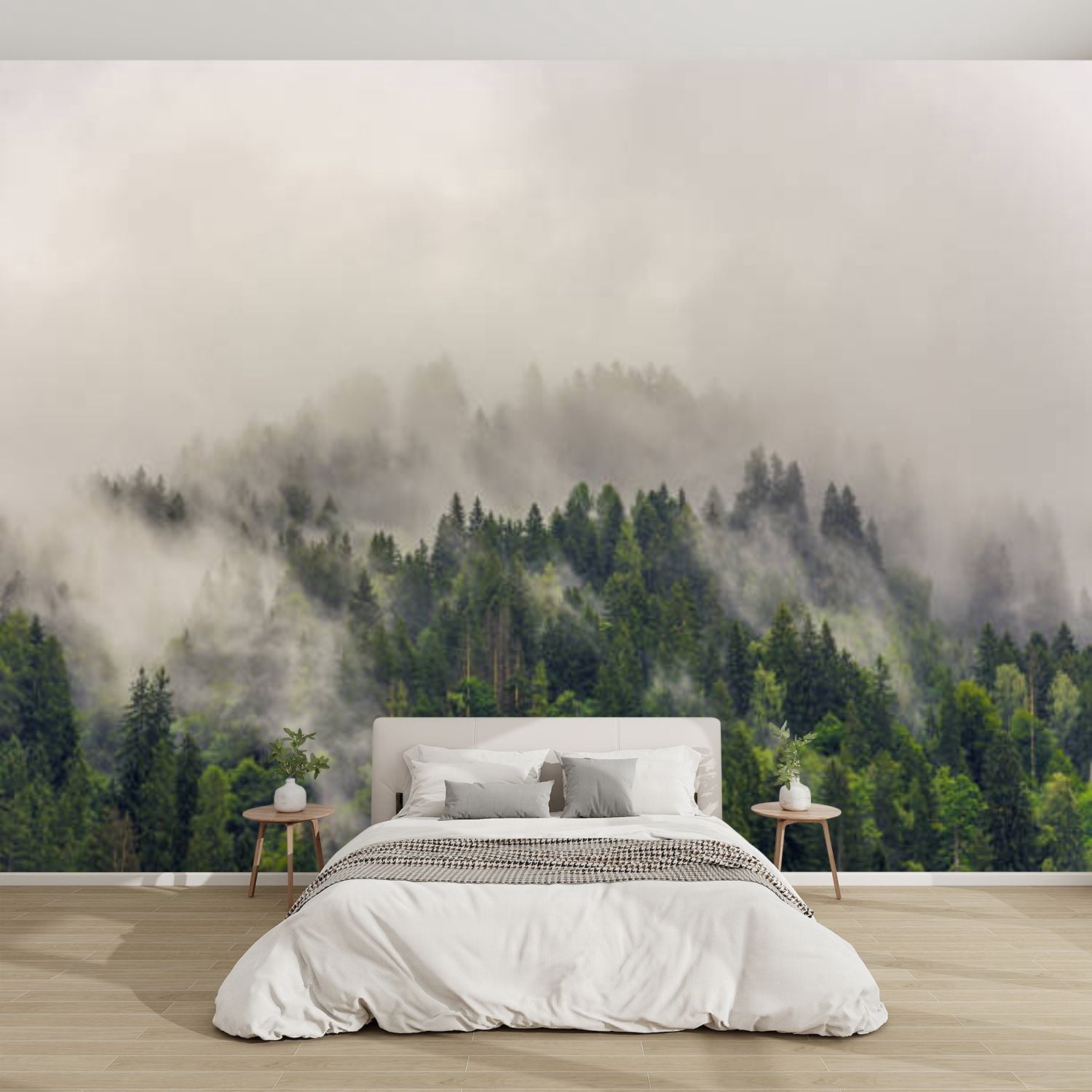 Modern Wallpaper Murals 3D Misty landscape Peel and Stick Removable ...