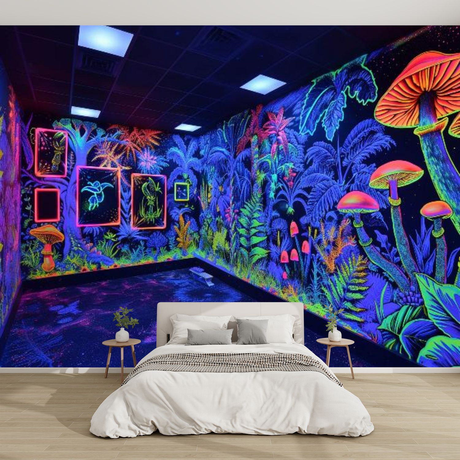 Modern Wallpaper Murals 3D Mystic Neon Mural Uncover Secrets Boys Room ...