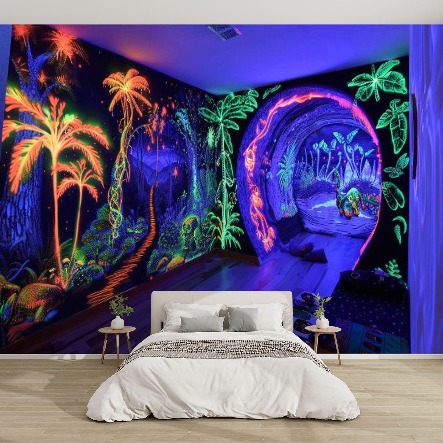 Modern Wallpaper Murals 3D Mystic Tunnel Blacklight Poster Boys Room ...