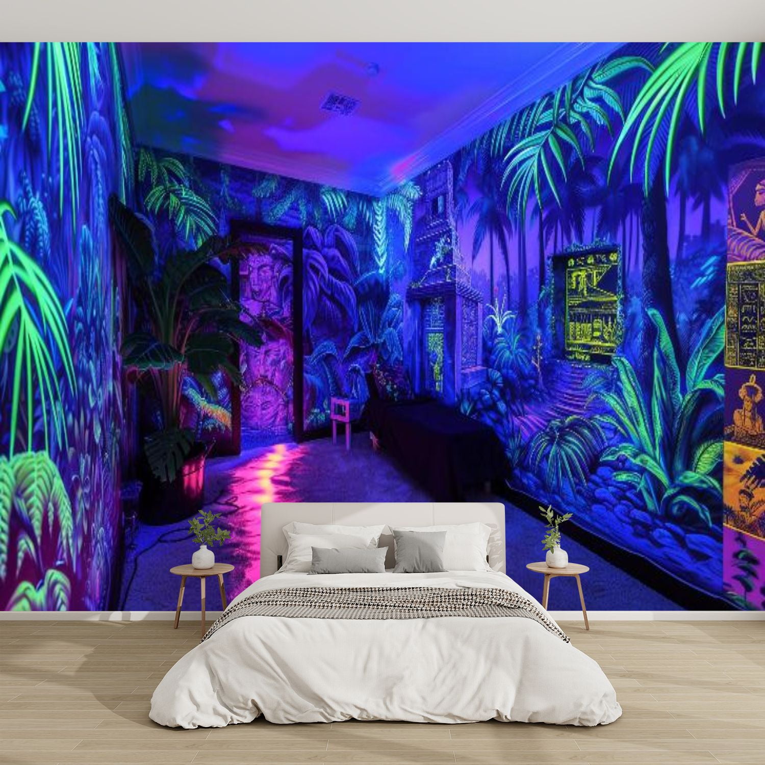 Modern Wallpaper Murals 3D Neon Jungle Boy s Room Wall Mural Secret ...