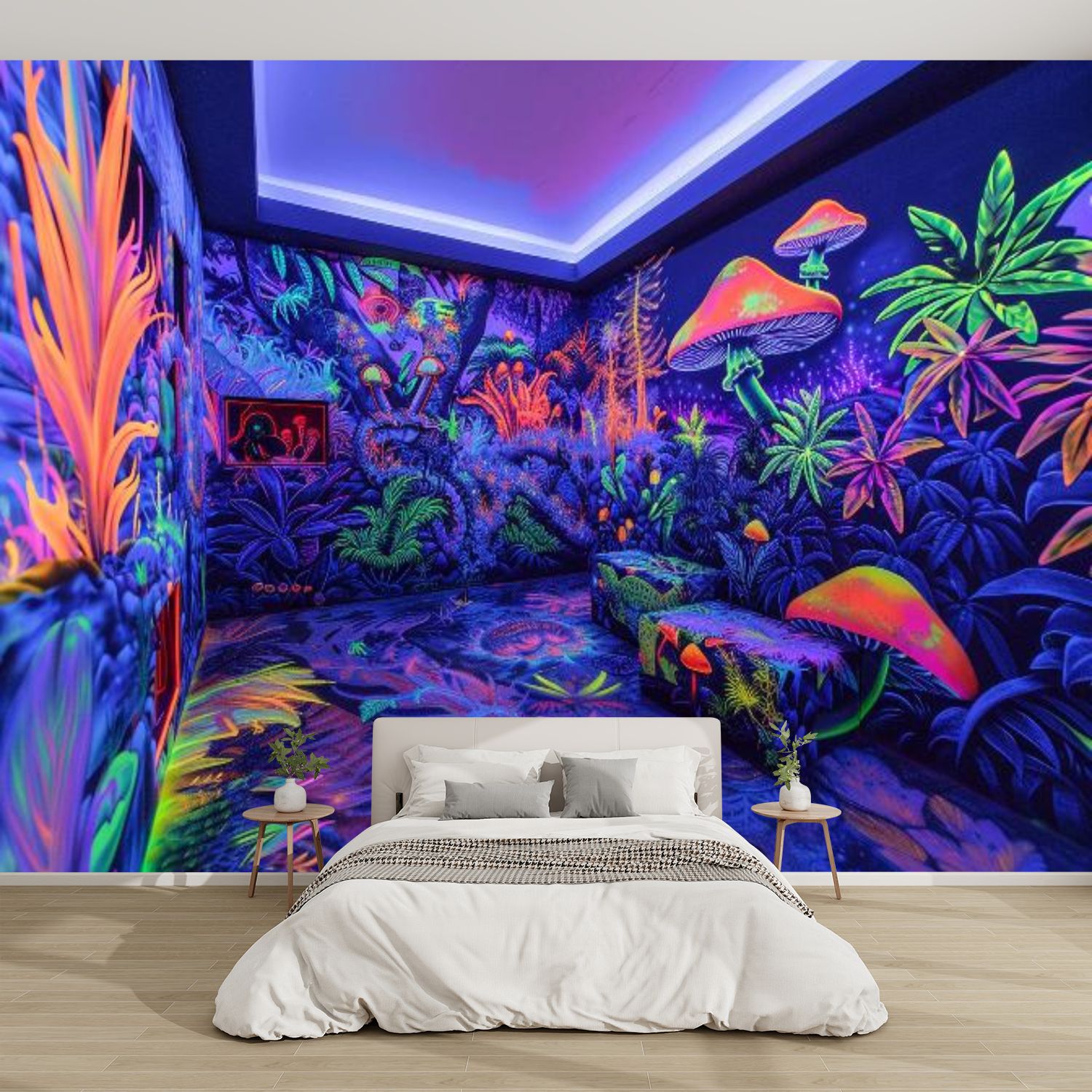 Modern Wallpaper Murals 3D Neon Jungle Mural Clandestine Tales ...