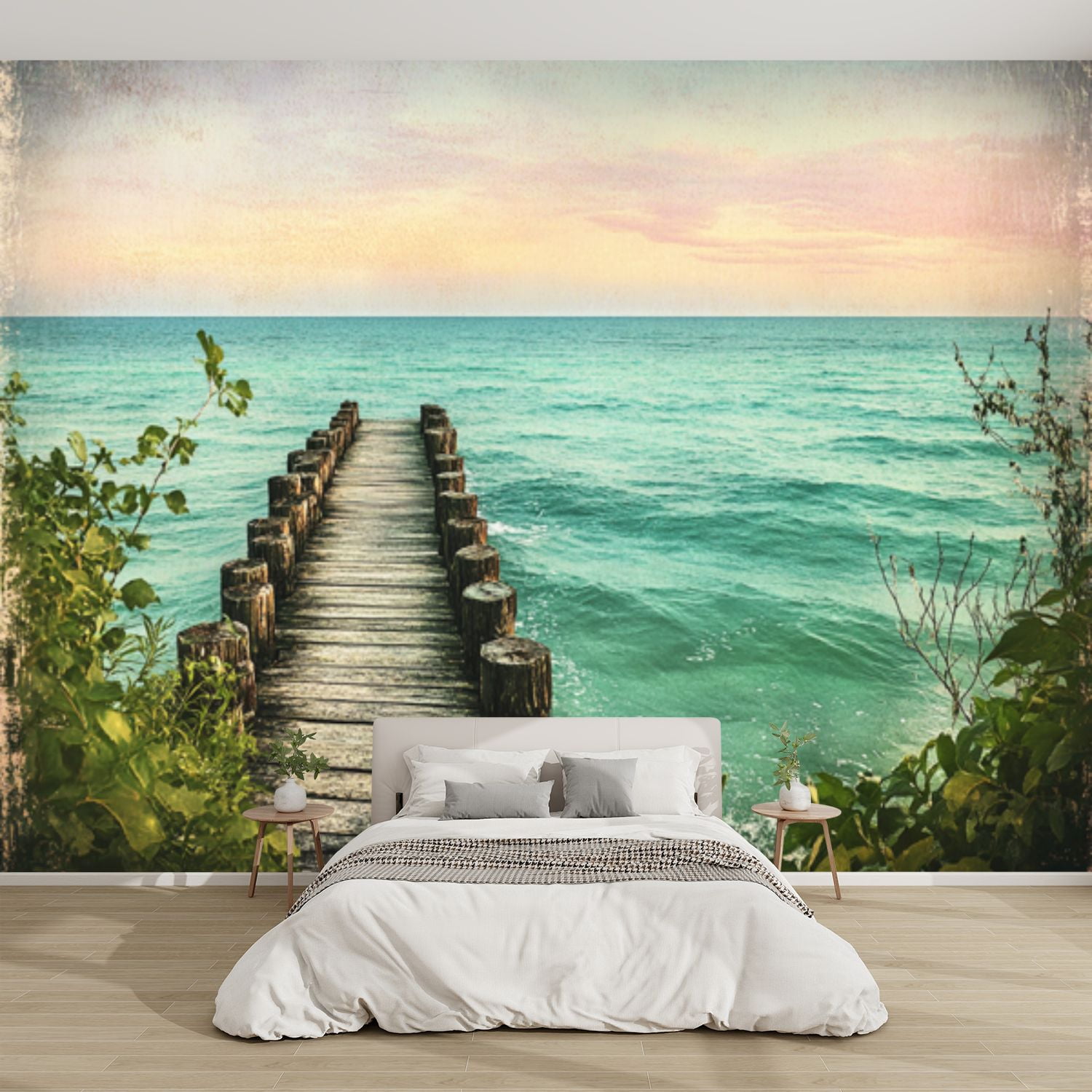 Modern Wallpaper Murals 3D Nostalgic Ocean View Poster Calm Serene ...