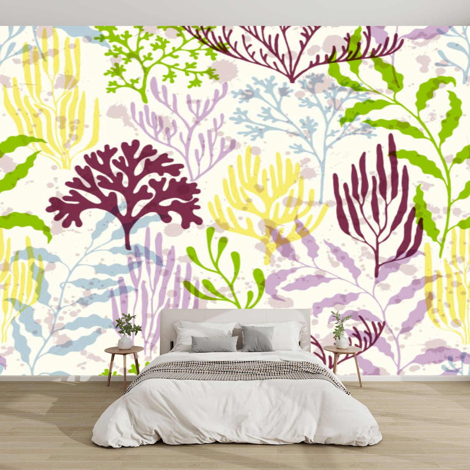 Modern Wallpaper Murals 3D Ocean corals seamless pattern Ocean depth ...