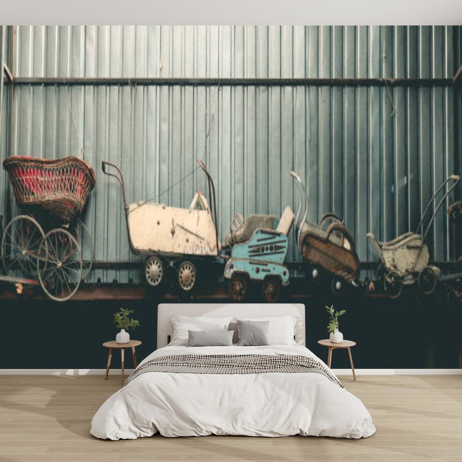 Modern Wallpaper Murals 3D Old worn out strollers Peel and Stick ...
