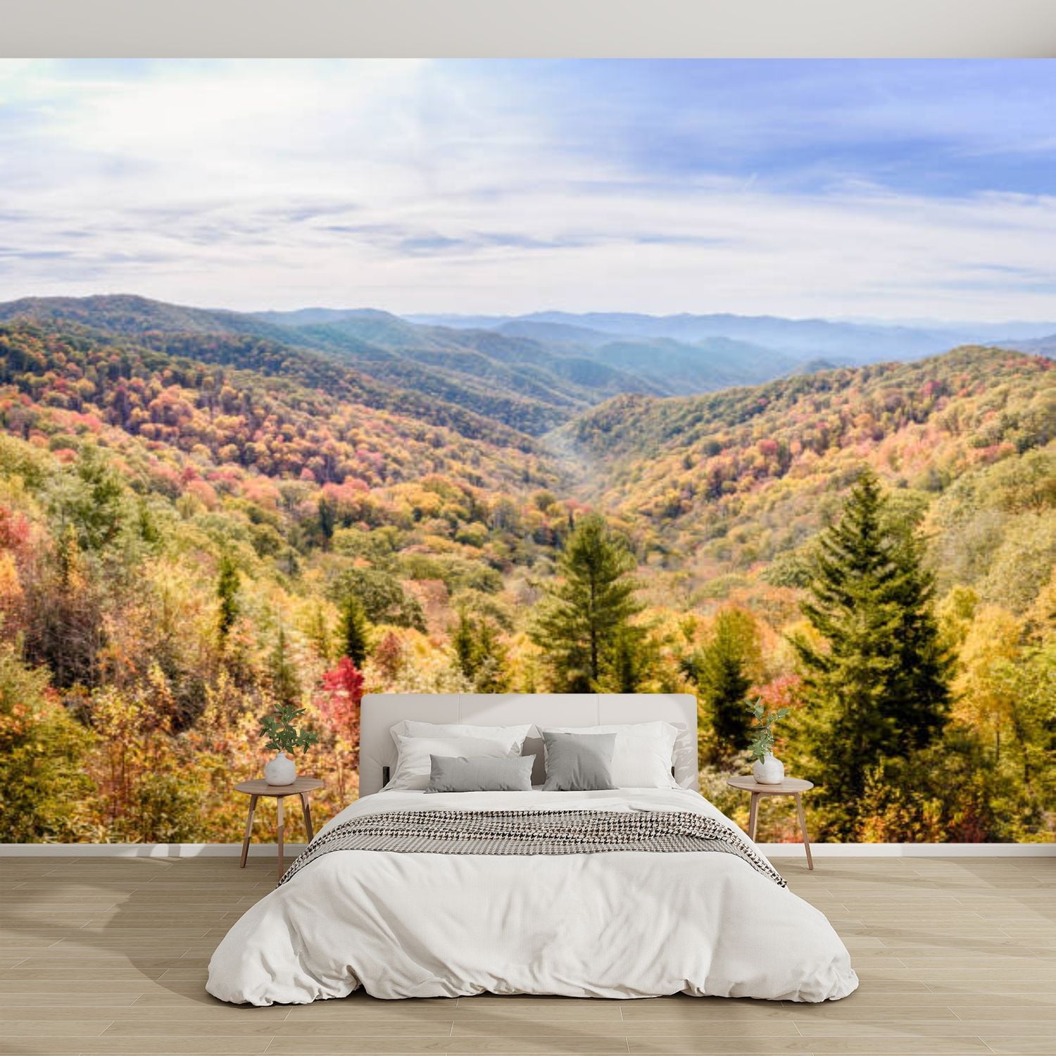 Modern Wallpaper Murals 3D Panoramic view Fall colors Smoky Mountains ...