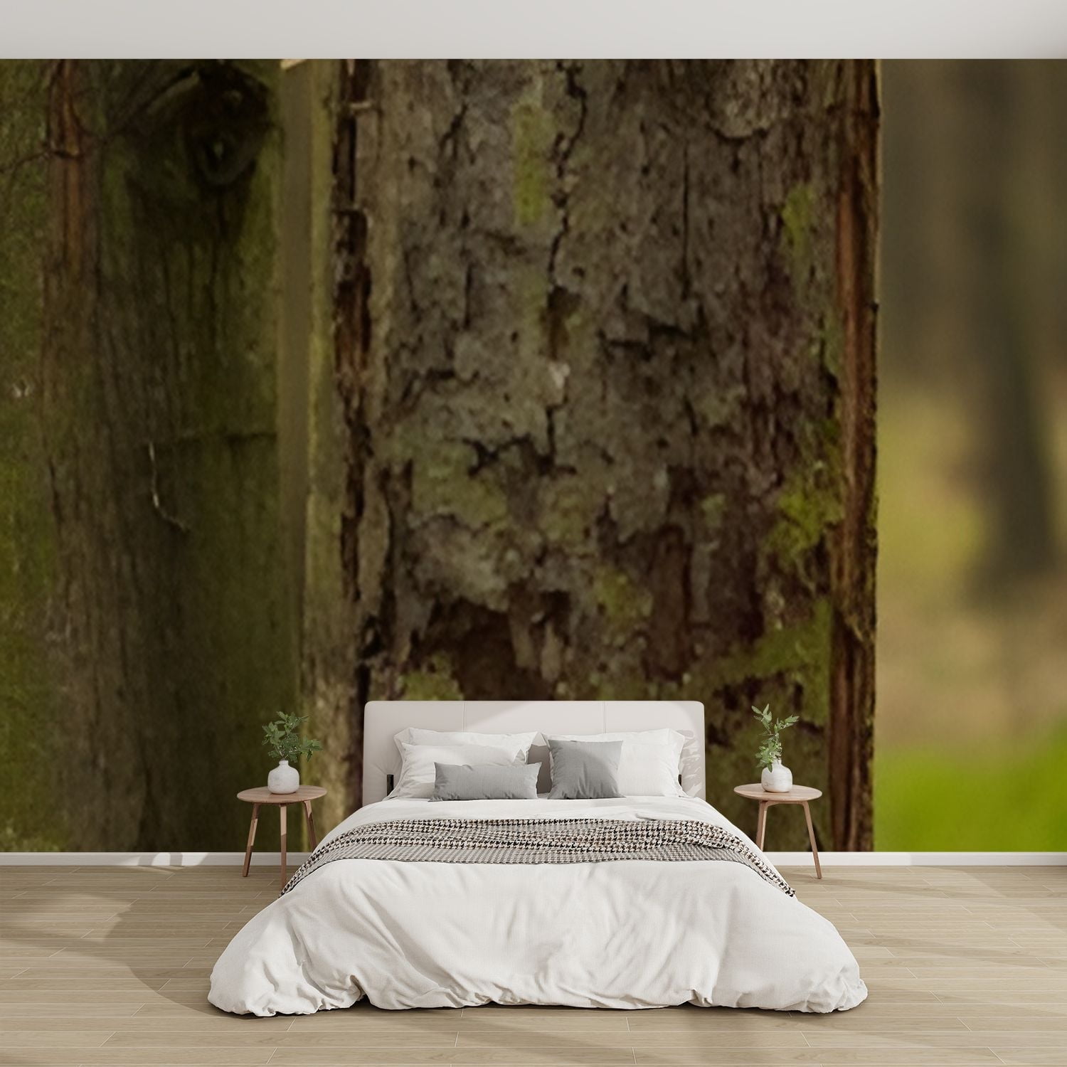 Modern Wallpaper Murals 3D Photo tree trunk The bark trunk is infested ...