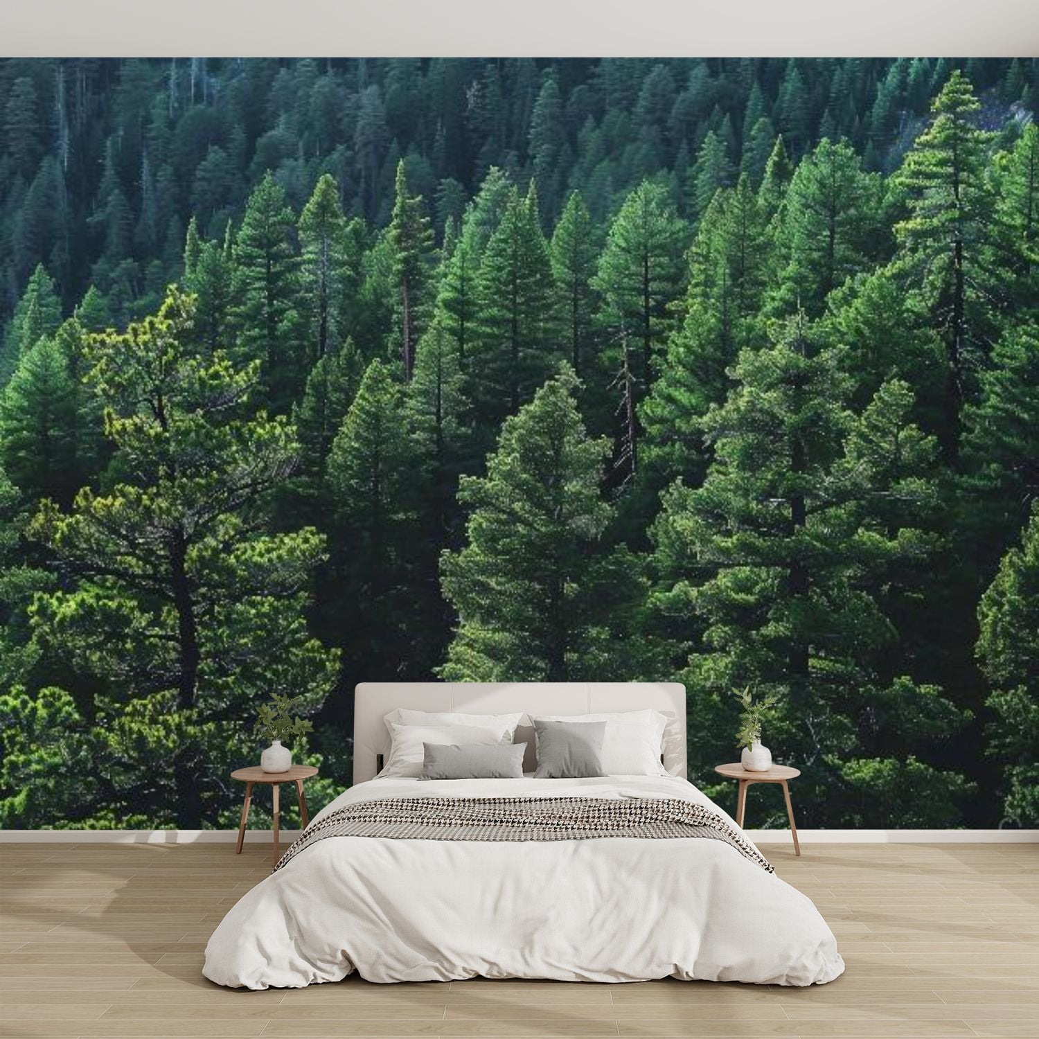 Modern Wallpaper Murals 3D Pine Tree Hill Desktop Background Peel and ...