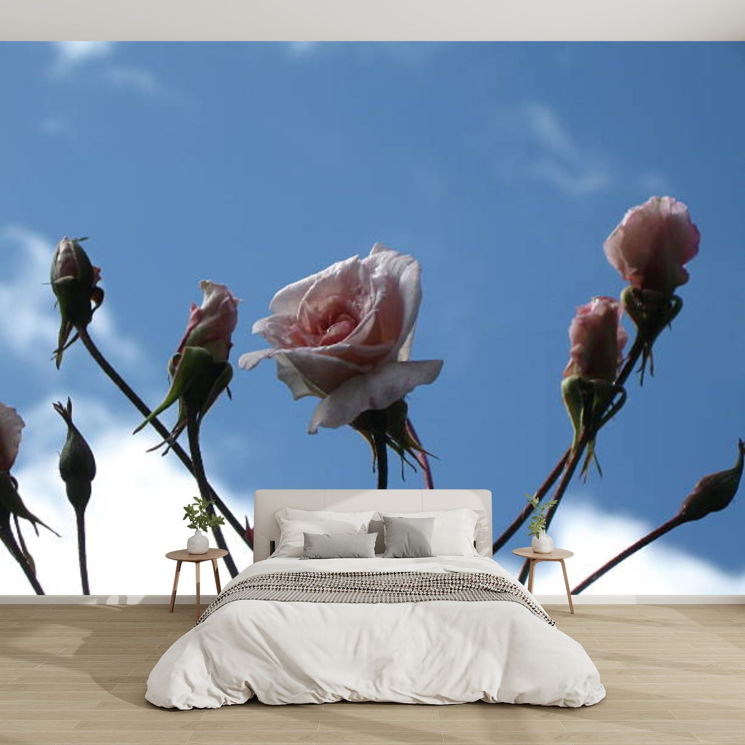 Modern Wallpaper Murals 3D Pink Rose Macro Peel and Stick Removable ...