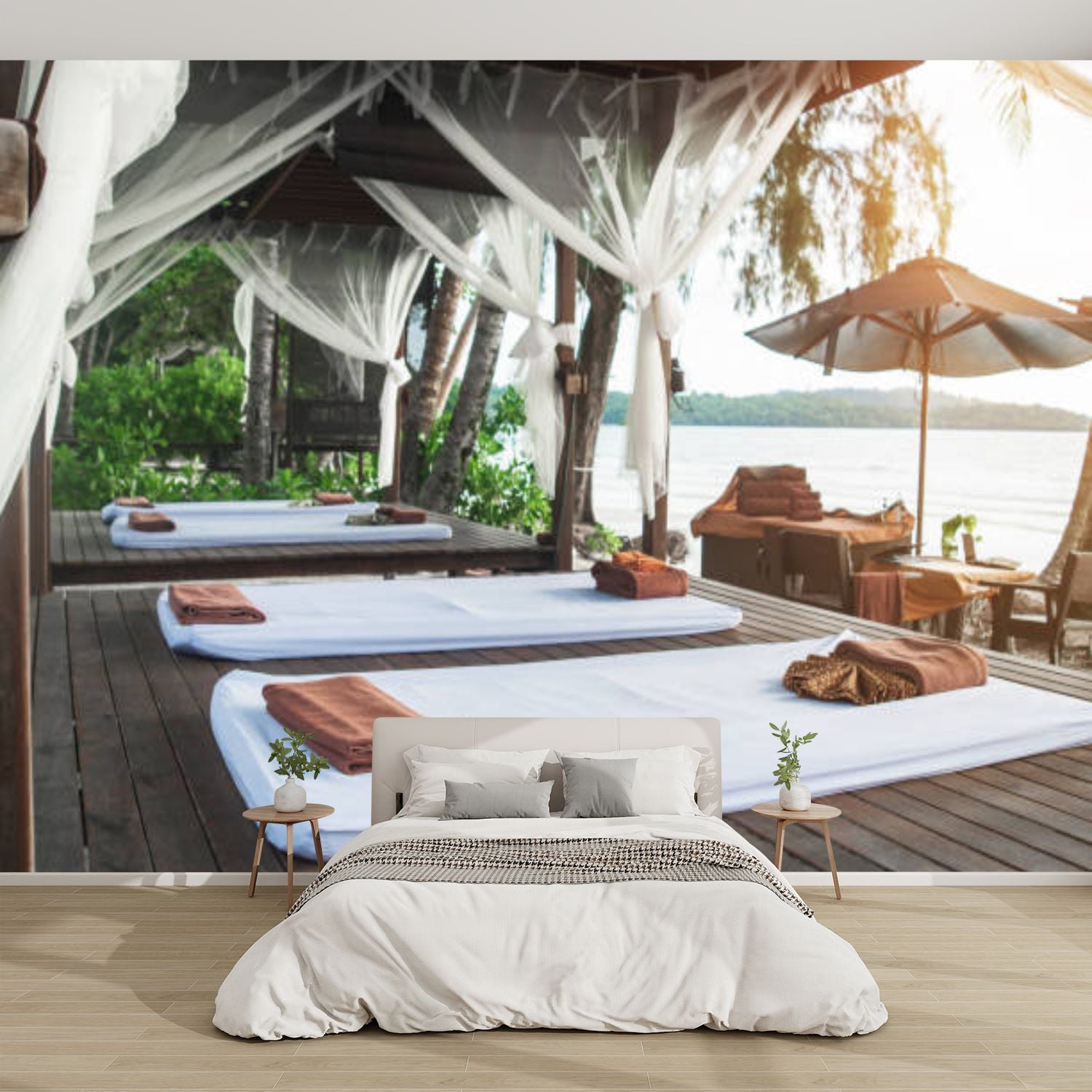 Modern Wallpaper Murals 3D Relaxation area Massage Spa beach Peel and ...