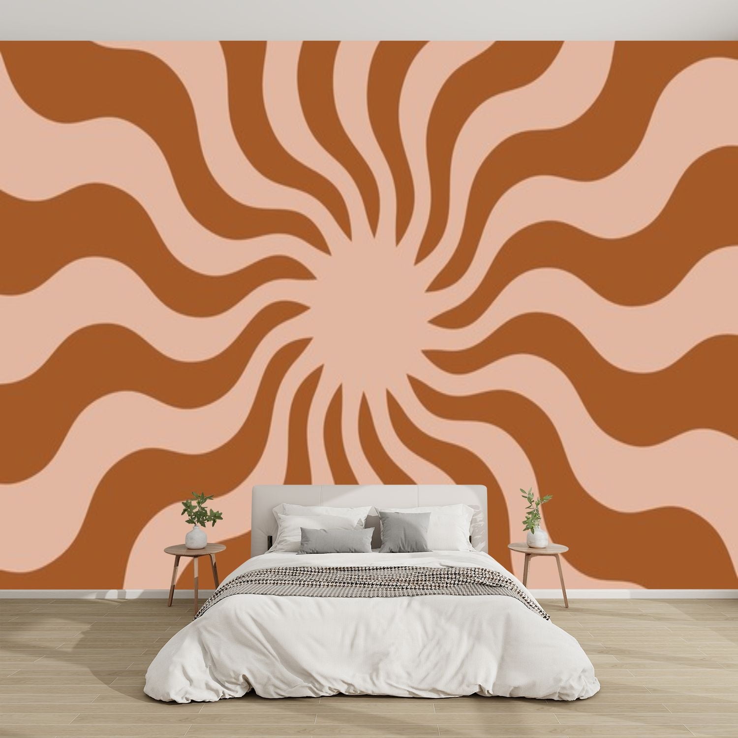 Modern Wallpaper Murals 3D Retro sun 70s Sunburst sunrise summer ...