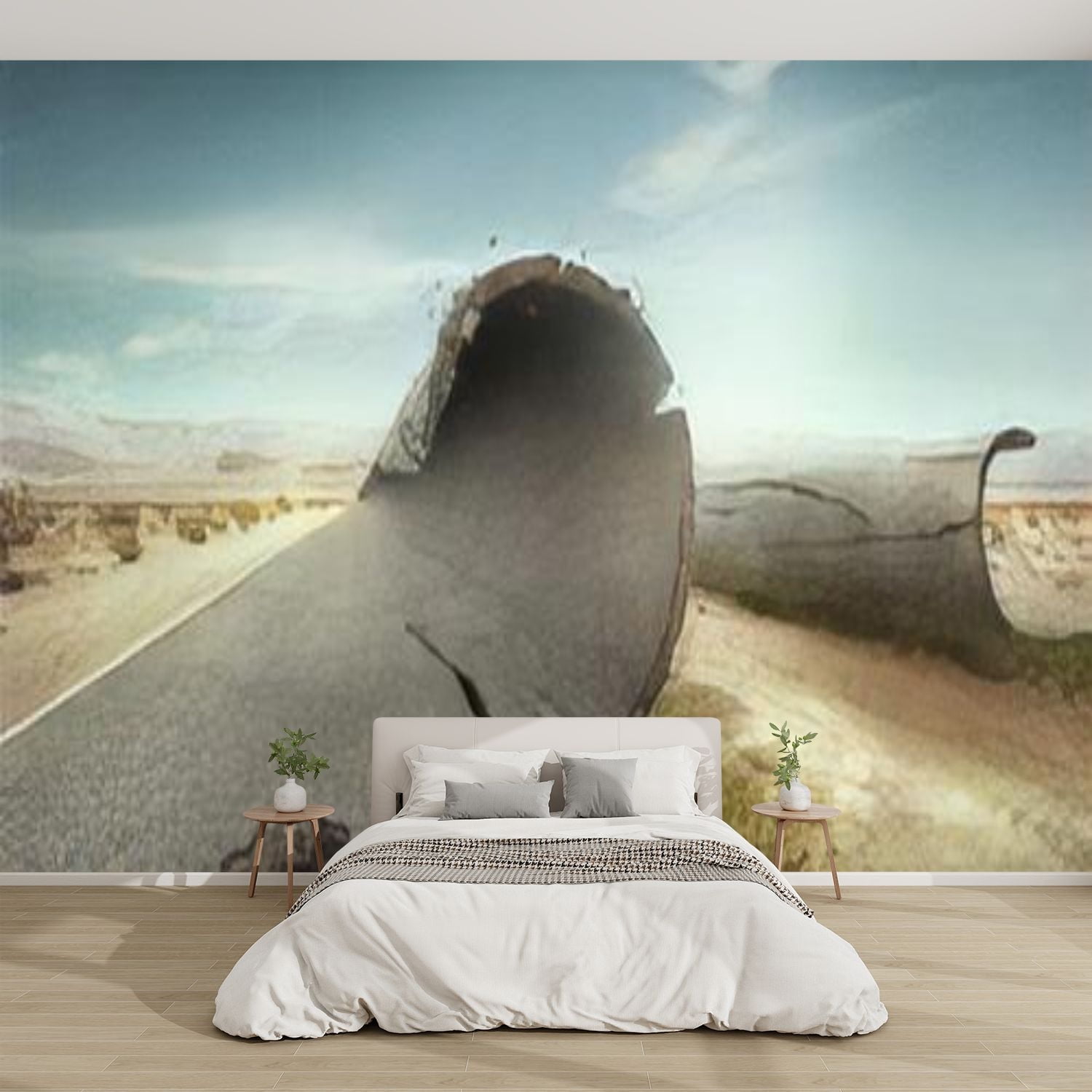 Modern Wallpaper Murals 3D Road parted by to Peel and Stick Removable ...