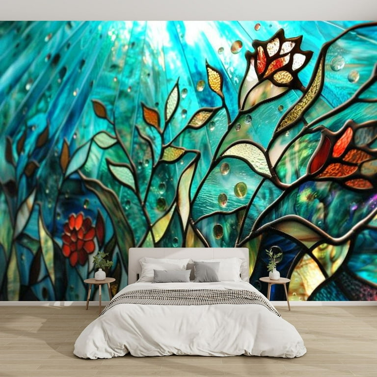 Mural Wallpaper With Turquoise
