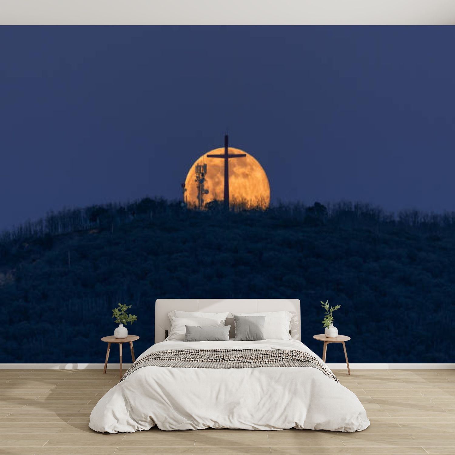 Modern Wallpaper Murals 3D Silhouettes moon Peel and Stick Removable ...
