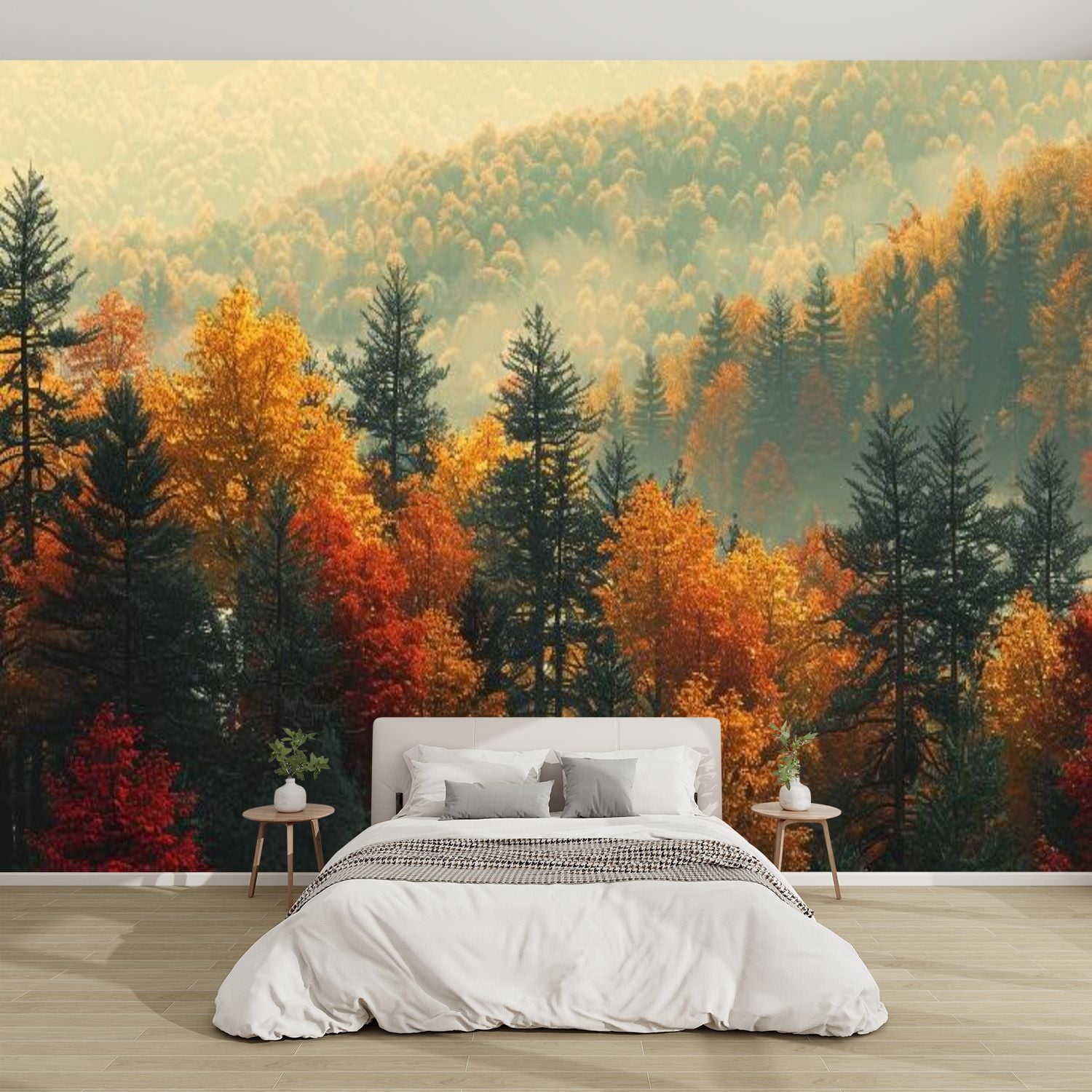 Modern Wallpaper Murals 3D Smokies Forest to Fall Foliage Fantasy Map ...
