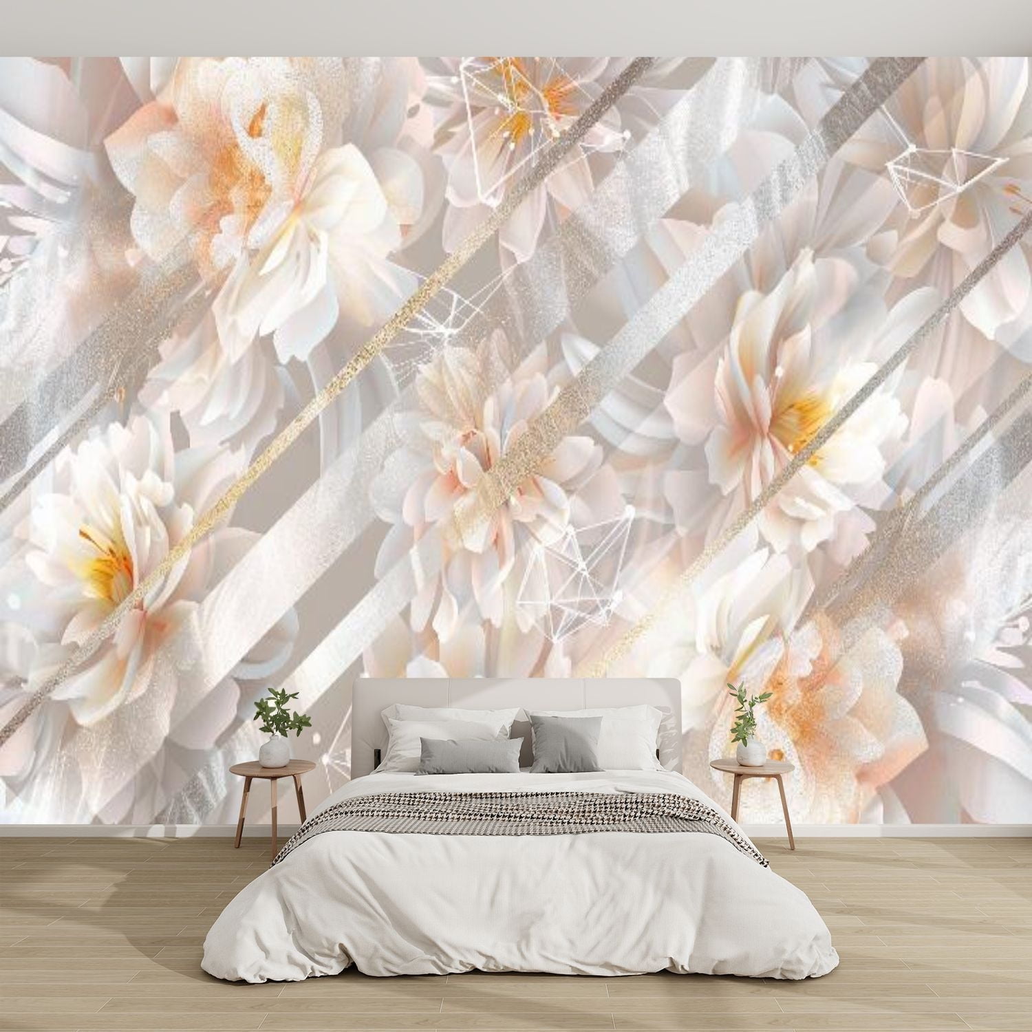 Modern Wallpaper Murals 3D Soft Stylized Petal Geometric Artwork ...