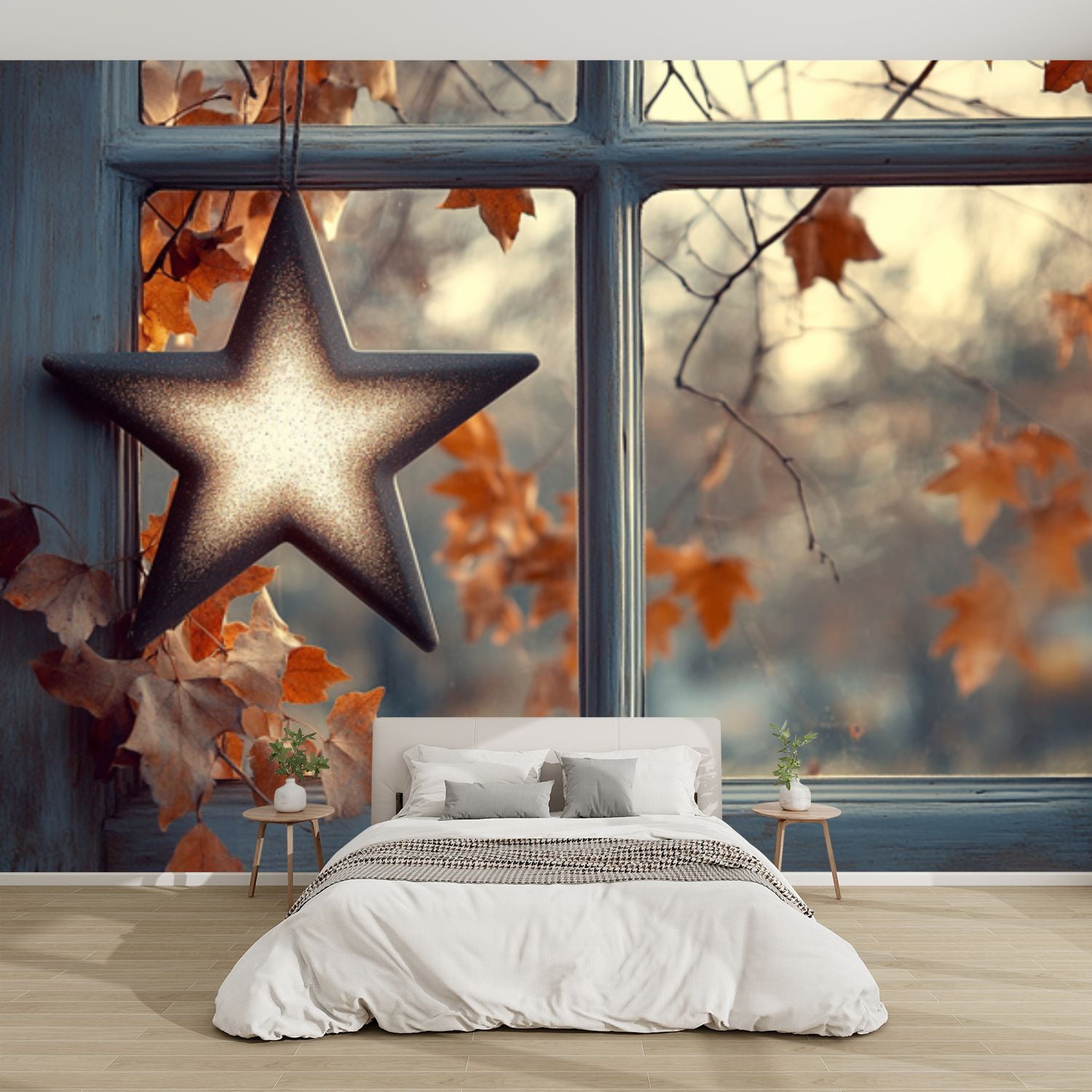 Modern Wallpaper Murals 3D Star Boys Girls Toddlers Decorative Grey ...