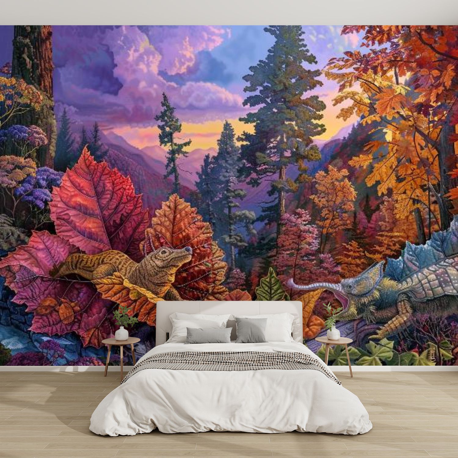 Modern Wallpaper Murals 3D Storybook Smoky Mountains Autumn Enchantment ...