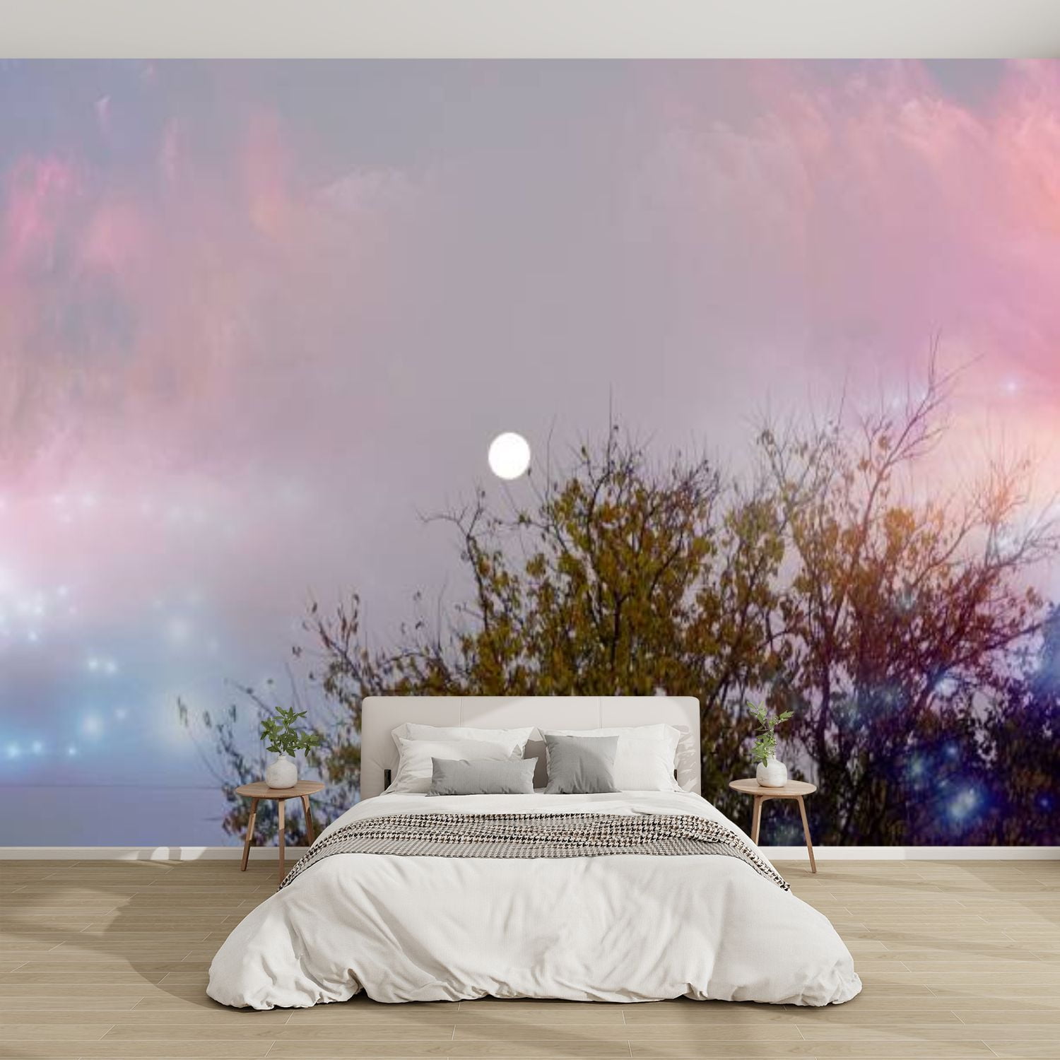Modern Wallpaper Murals 3D Sunrise Moon Peel and Stick Removable Self ...